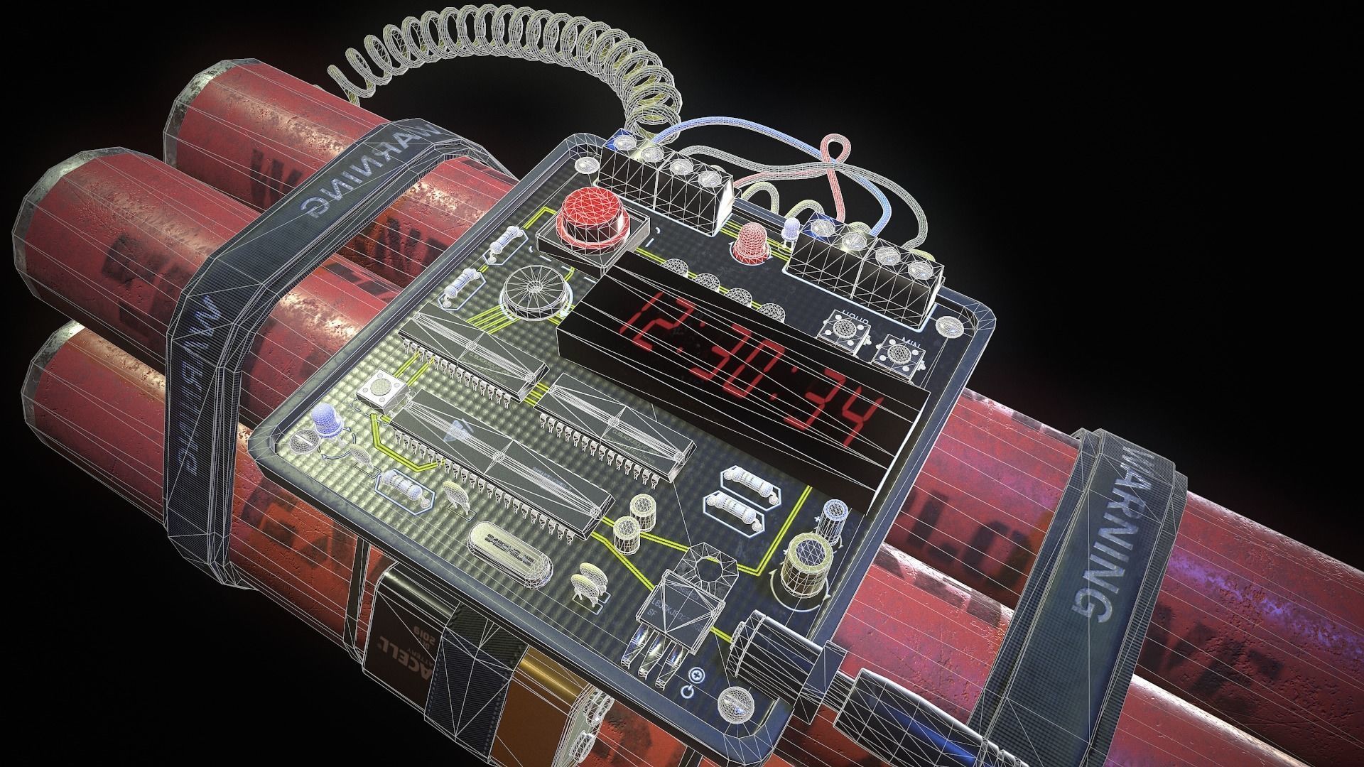 Video game bomb 3D model | CGTrader