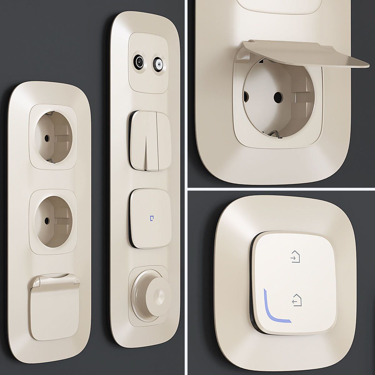 Sockets and switches Legrand Valena Allure 3D model | CGTrader