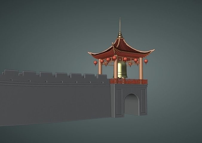 3D model Chinese Gate Tower 01 VR / AR / low-poly | CGTrader