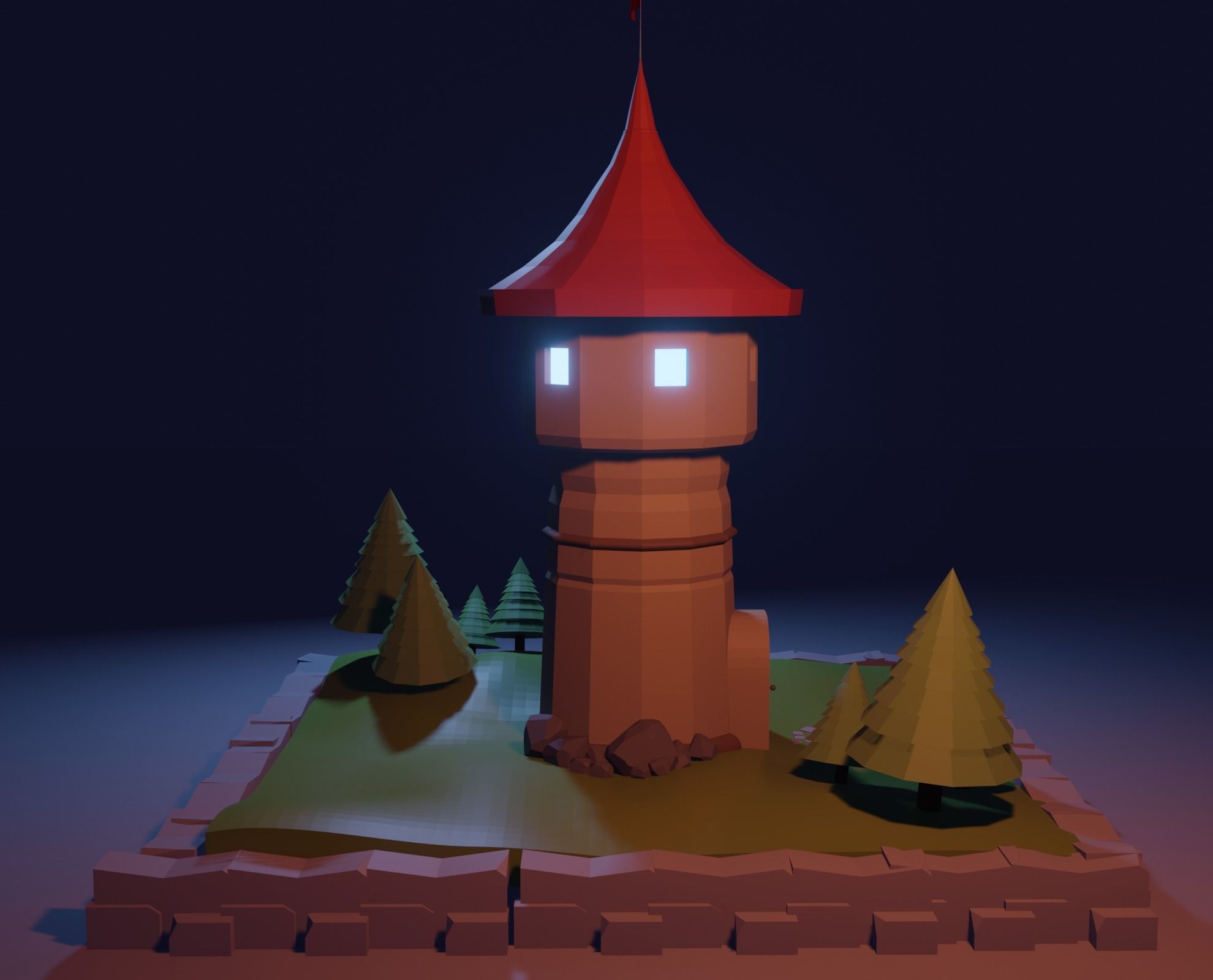 Fantasy tower low-poly model free VR / AR / low-poly 3D model | CGTrader