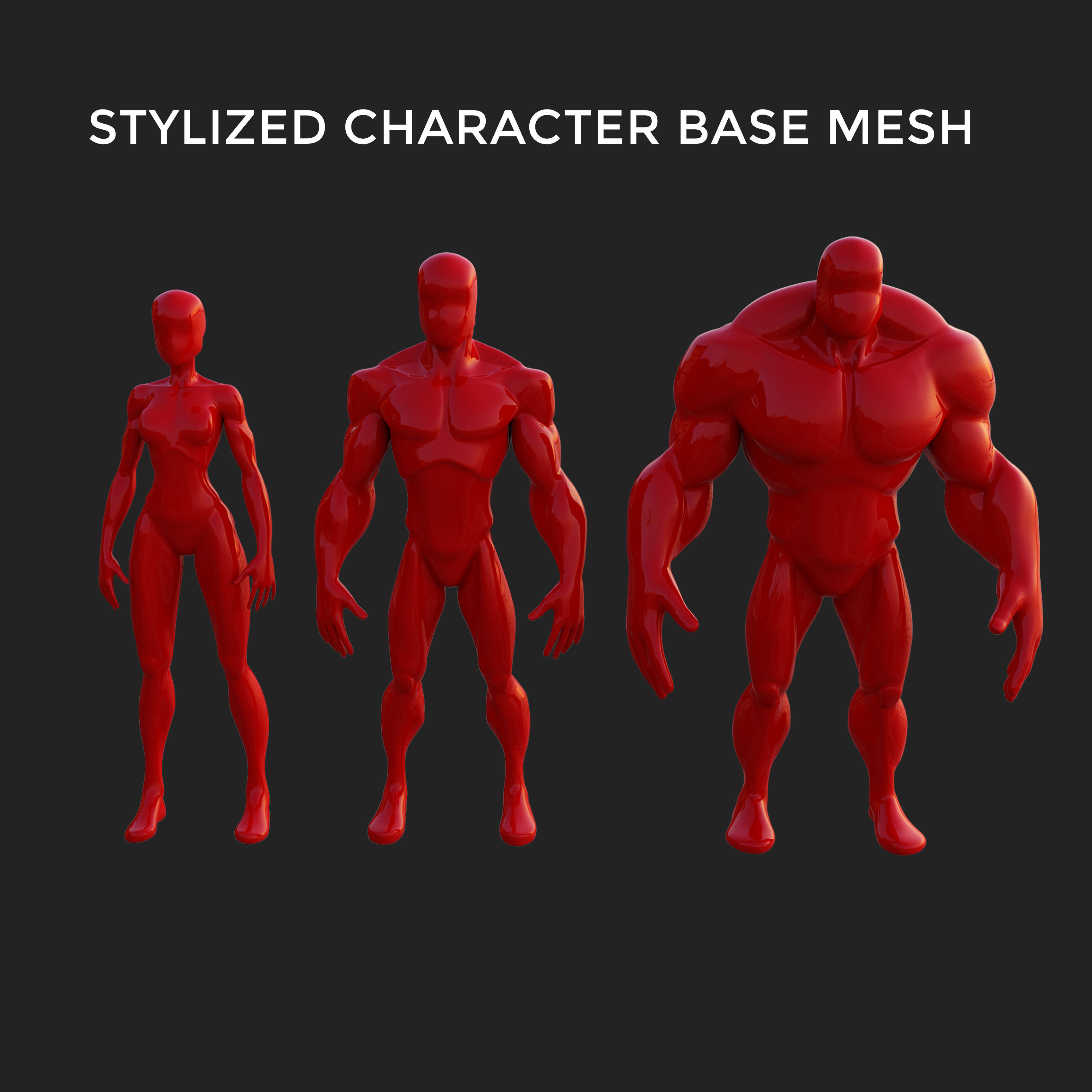 3D model Stylized Character base mesh 3d model VR / AR / low-poly ...