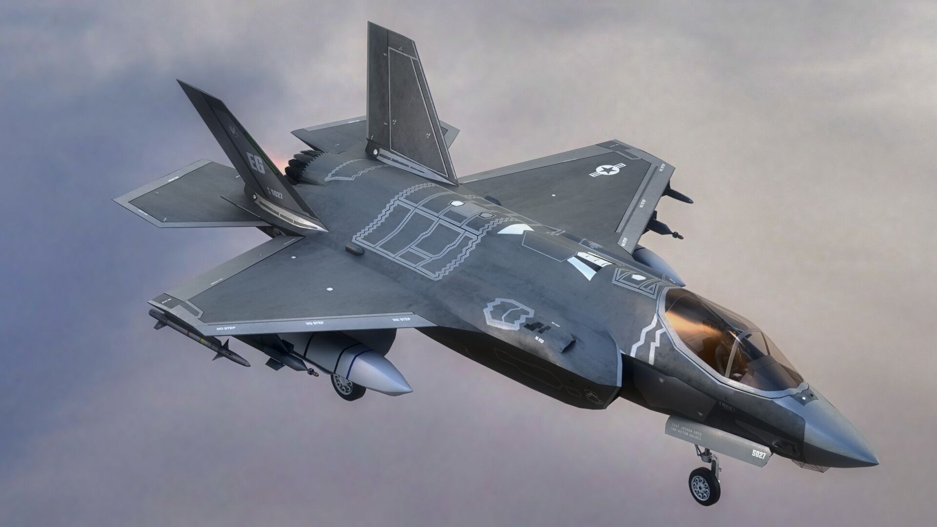 3D model F35A Lightning II - Fully Rigged - with high resolution cocpit ...
