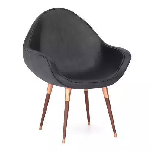 Chair leather with wooden legs 3D model | CGTrader