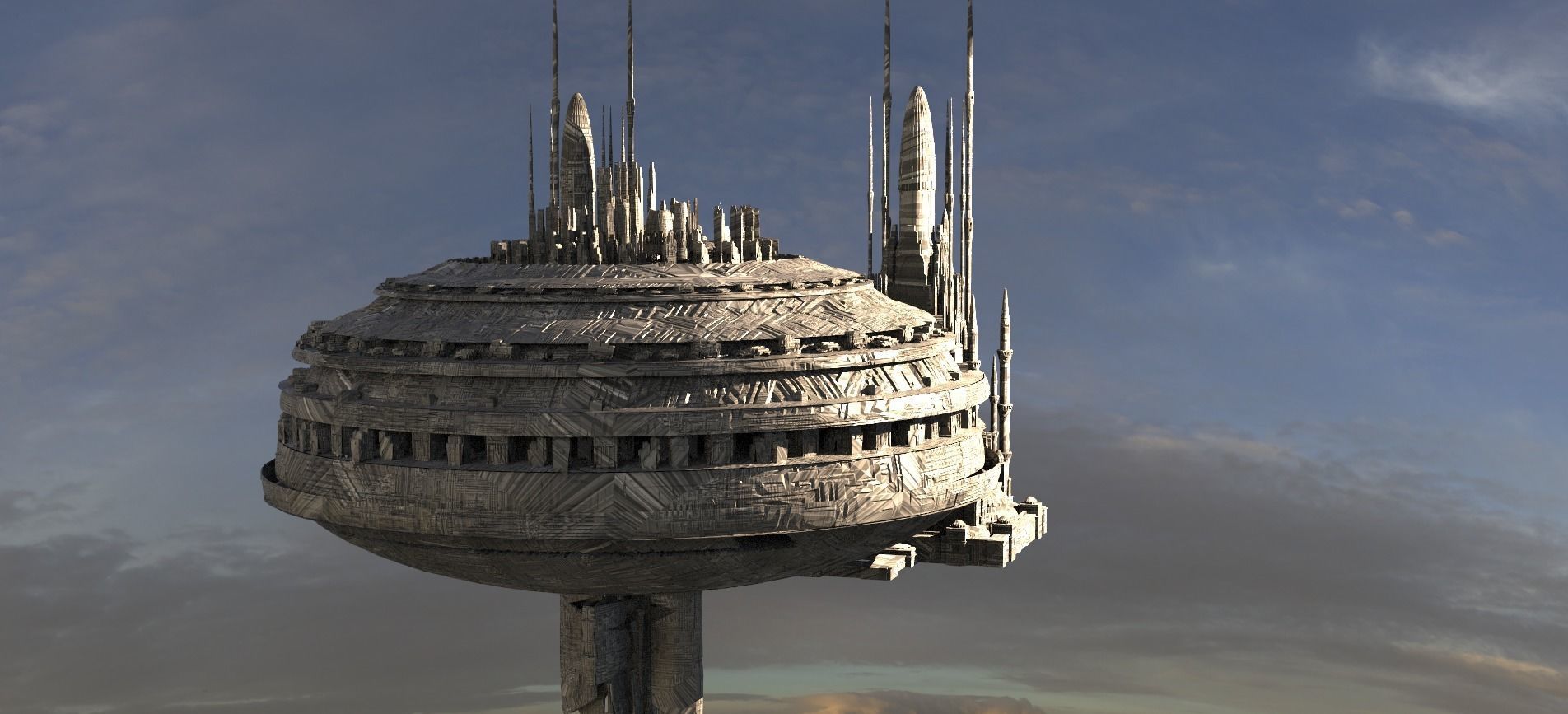 Floating Cloud city 1 3D model | CGTrader