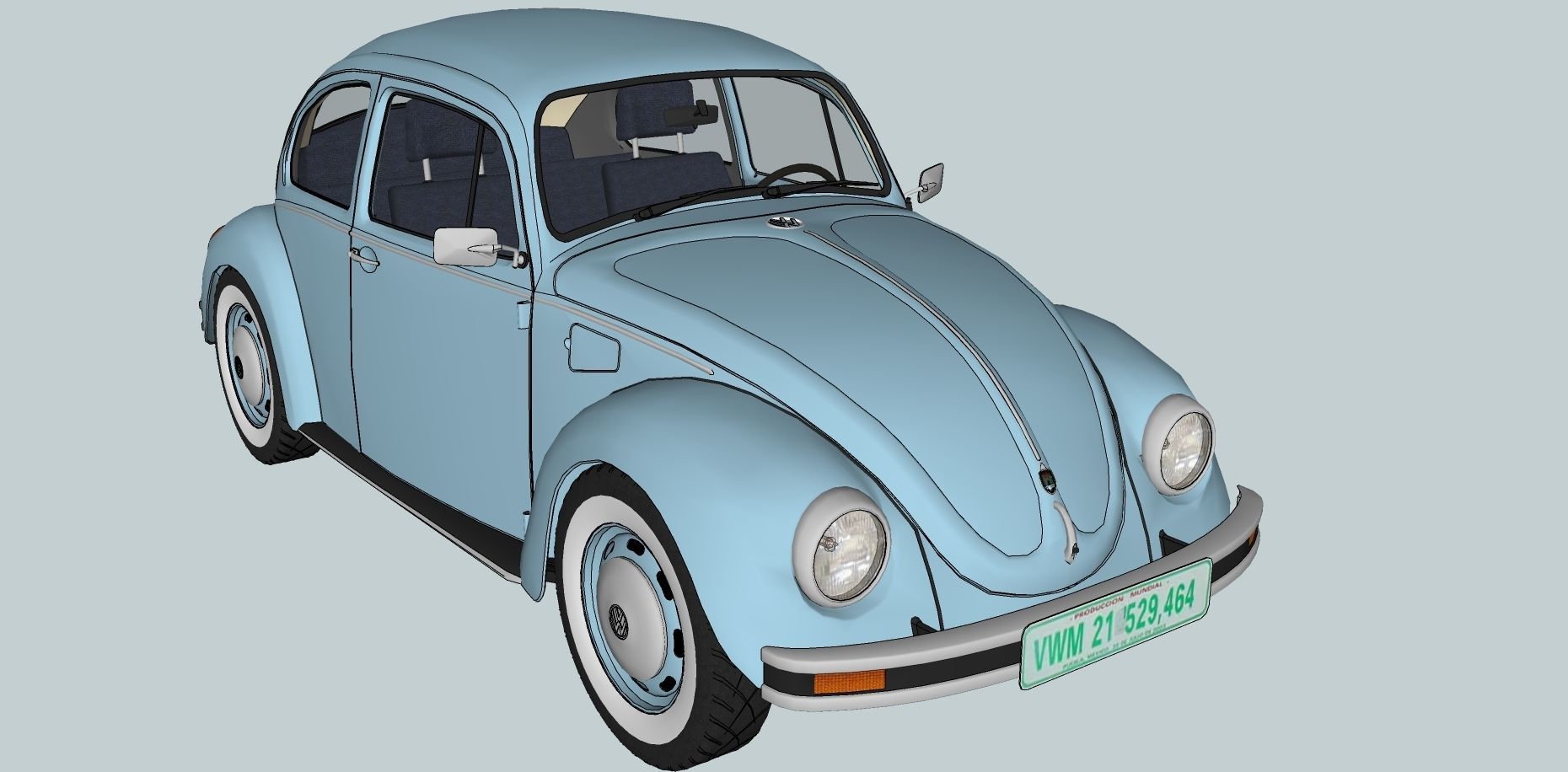 Volkswagen Beetle Last Edition - Ultima Edicion 2003 Low Poly 3D model ...