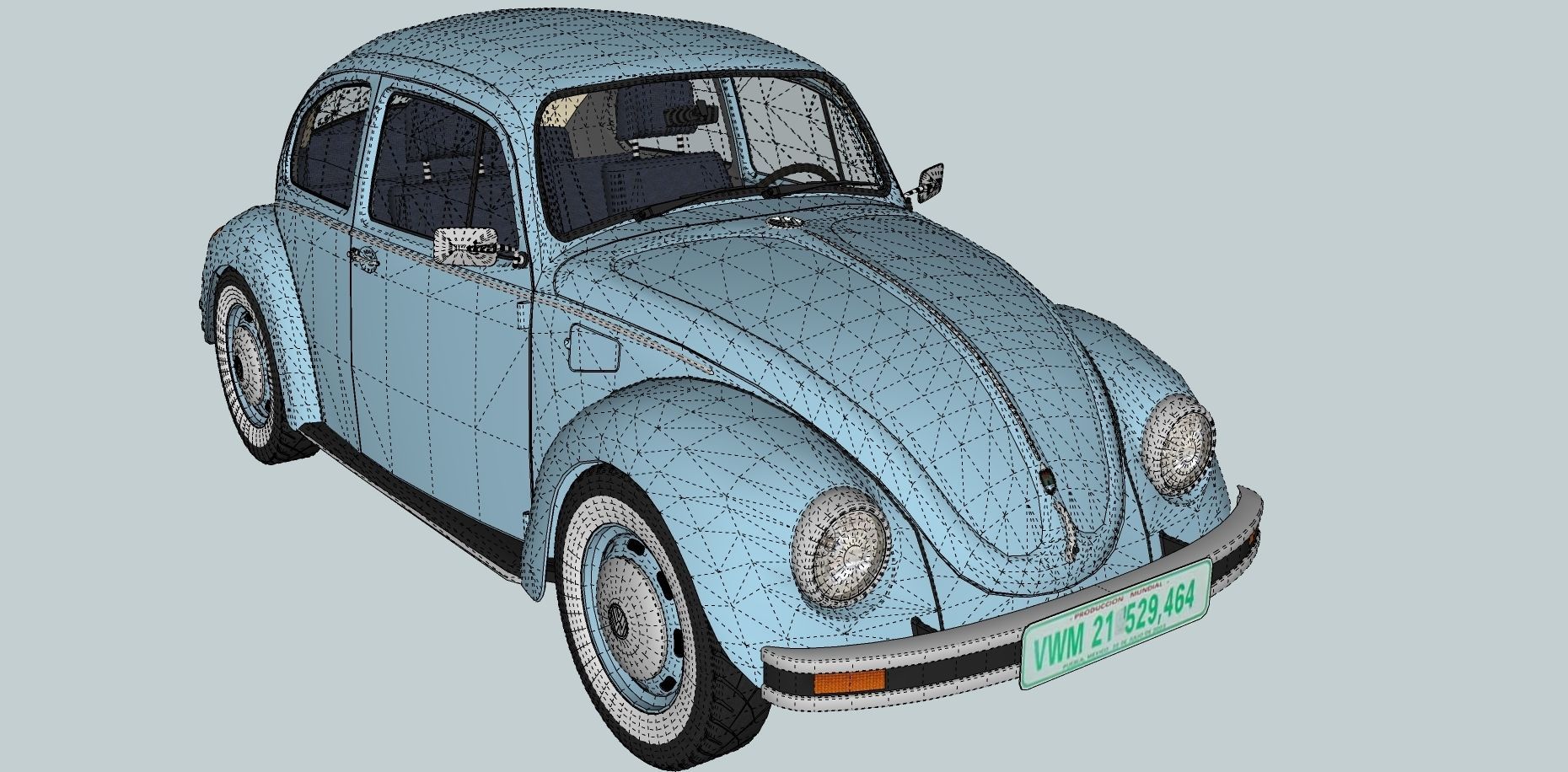 Volkswagen Beetle Last Edition - Ultima Edicion 2003 Low Poly 3D model ...