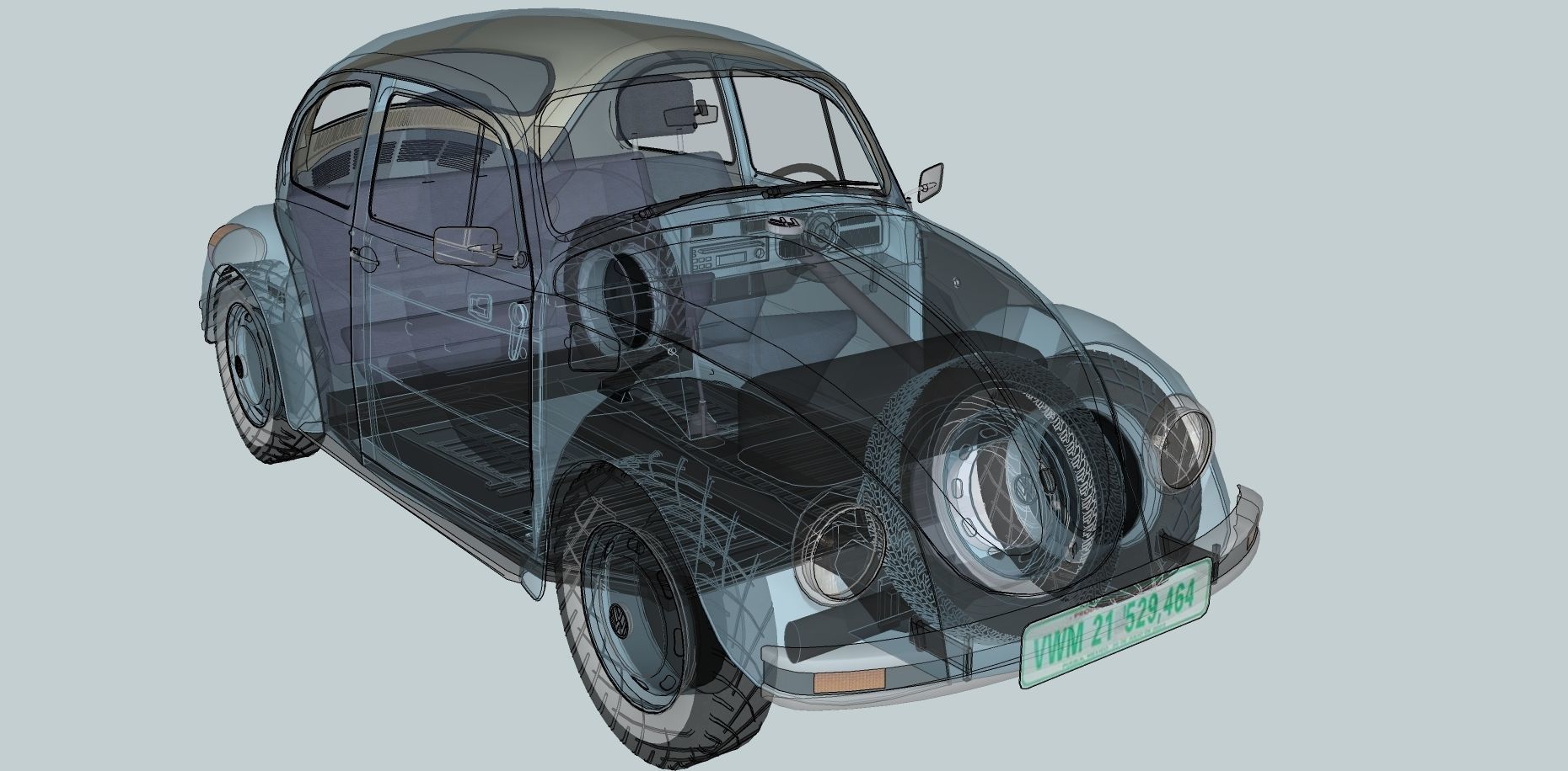 Volkswagen Beetle Last Edition - Ultima Edicion 2003 Low Poly 3D model ...