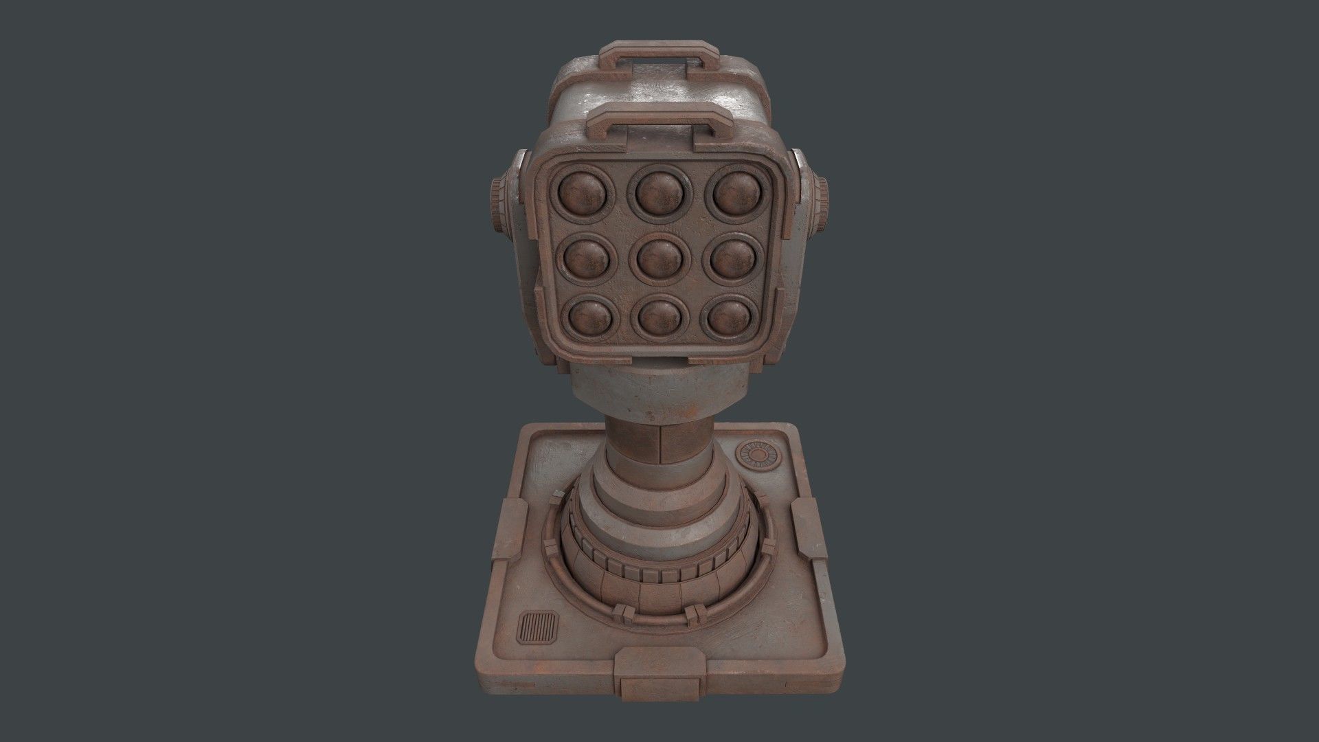 Simple 3x3 Rusty Missile Turret 3D model | CGTrader
