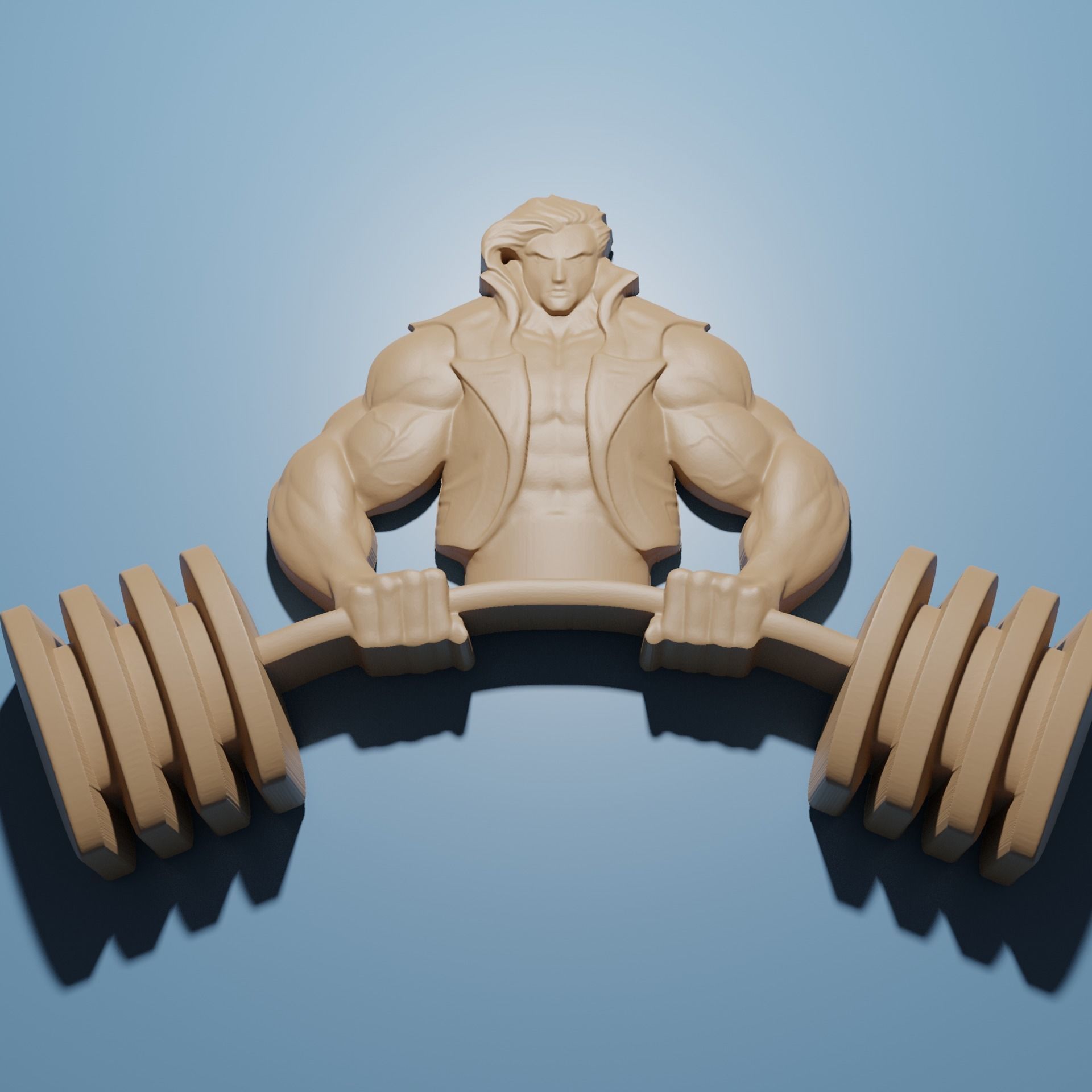 Weight lift sculpt-man STL 3D Model cnc Router Engraver 3D model | CGTrader