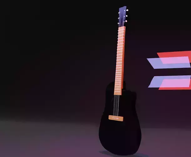 3D model Low Poly Guitar 3d Model acoustic VR / AR / low-poly | CGTrader