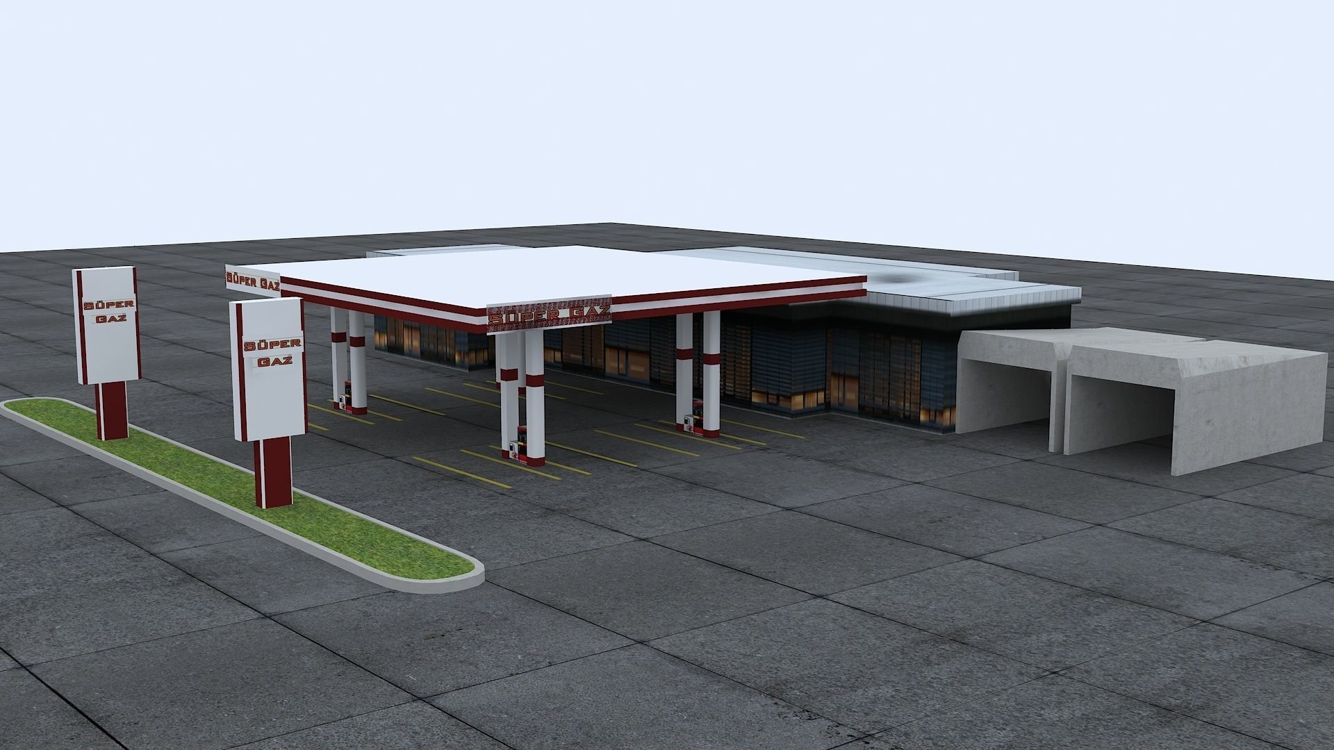 Gas Station free VR / AR / low-poly 3D model | CGTrader