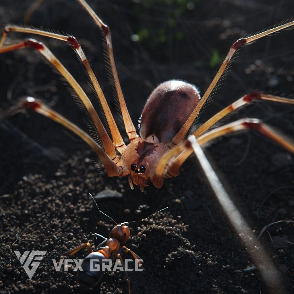 Spider Pholcus Animated VFX Grace 3D model animated rigged | CGTrader