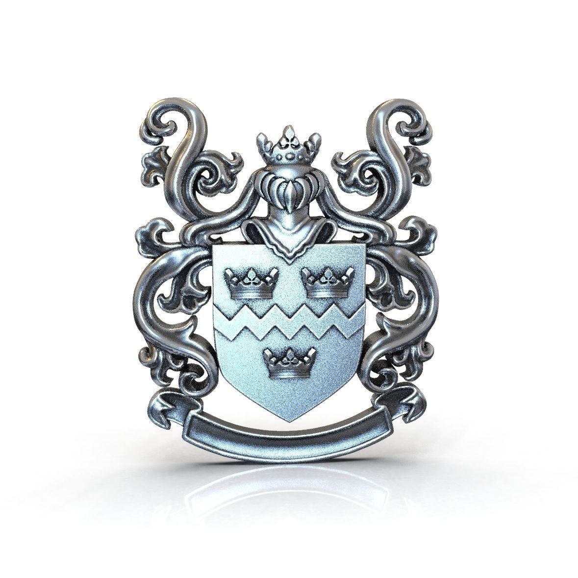 Coat of arms KNIGHT WITH CROWN 3D model 3D printable | CGTrader