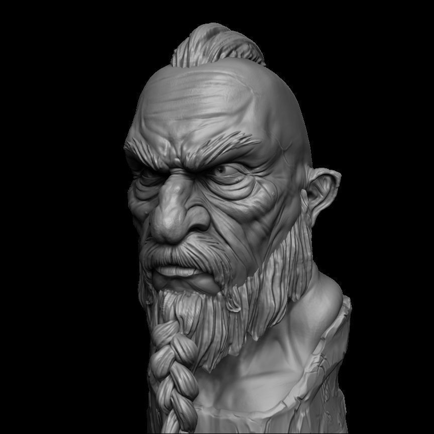 dwarf bust 3D print free 3D model 3D printable | CGTrader