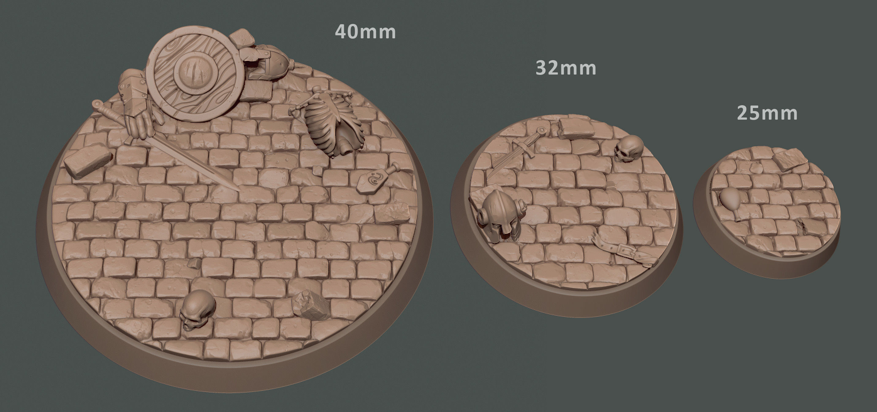 Miniature bases - Fantasy dungeon theme 3D model 3D printable | CGTrader