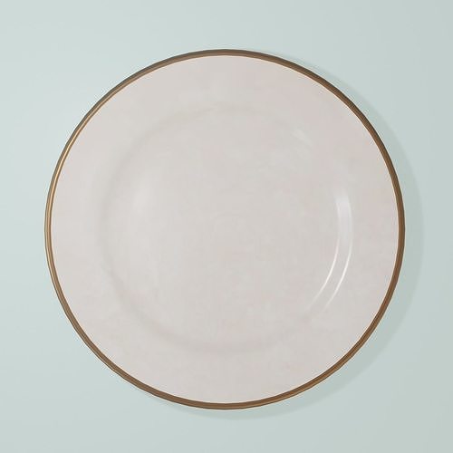 Plate dinner with gold trim 3D model | CGTrader