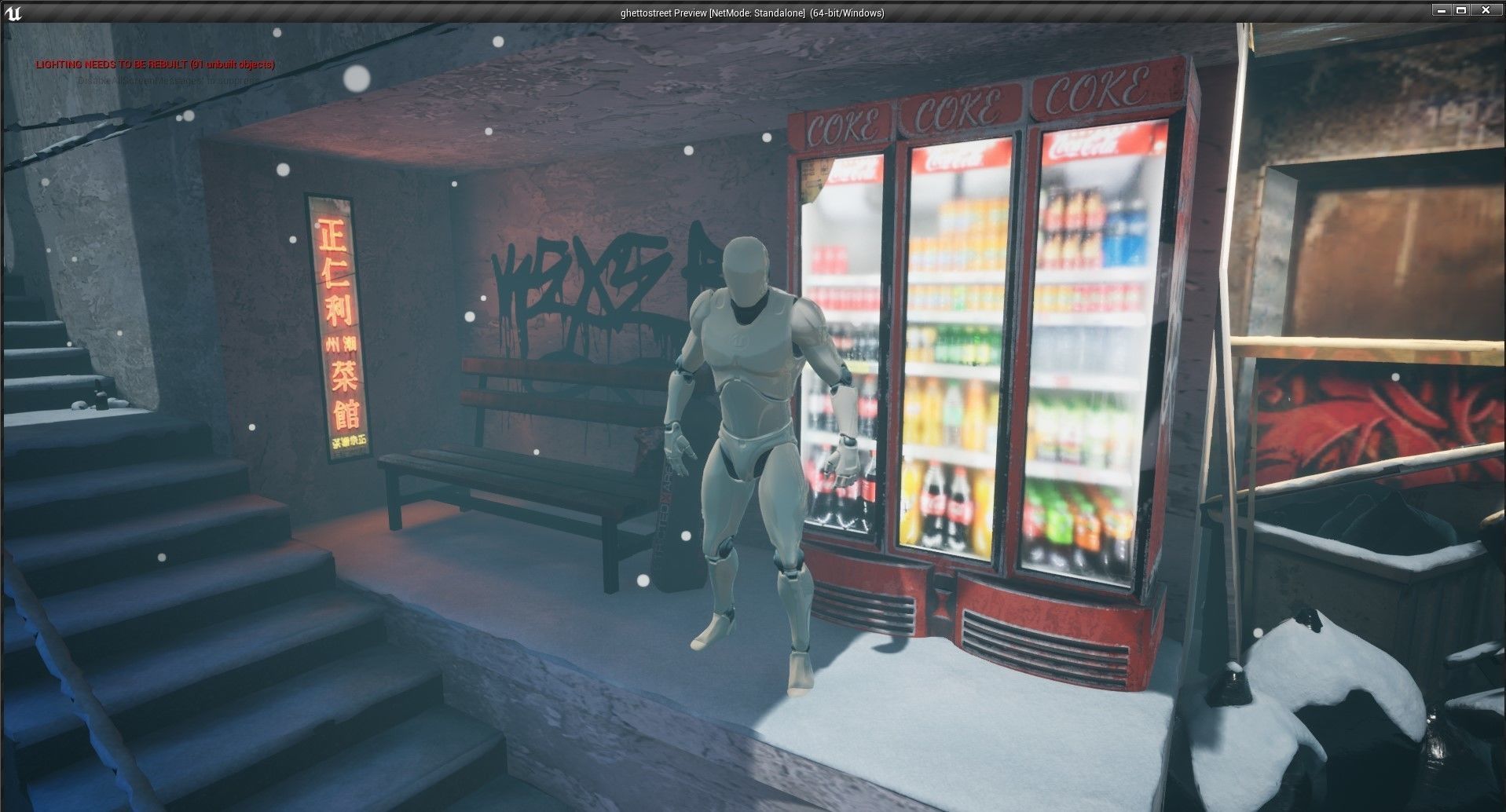 Cyberpunk Ghetto Street UE4 Scene 3D model animated | CGTrader