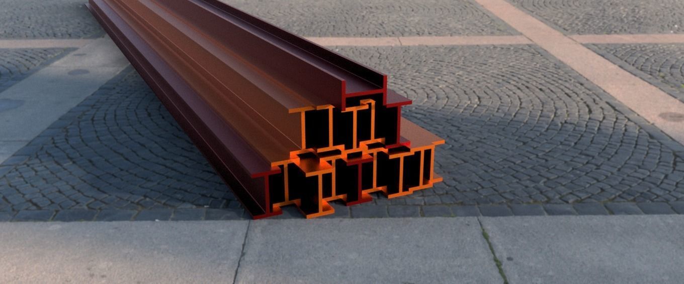 Steel i-beams free 3D model | CGTrader
