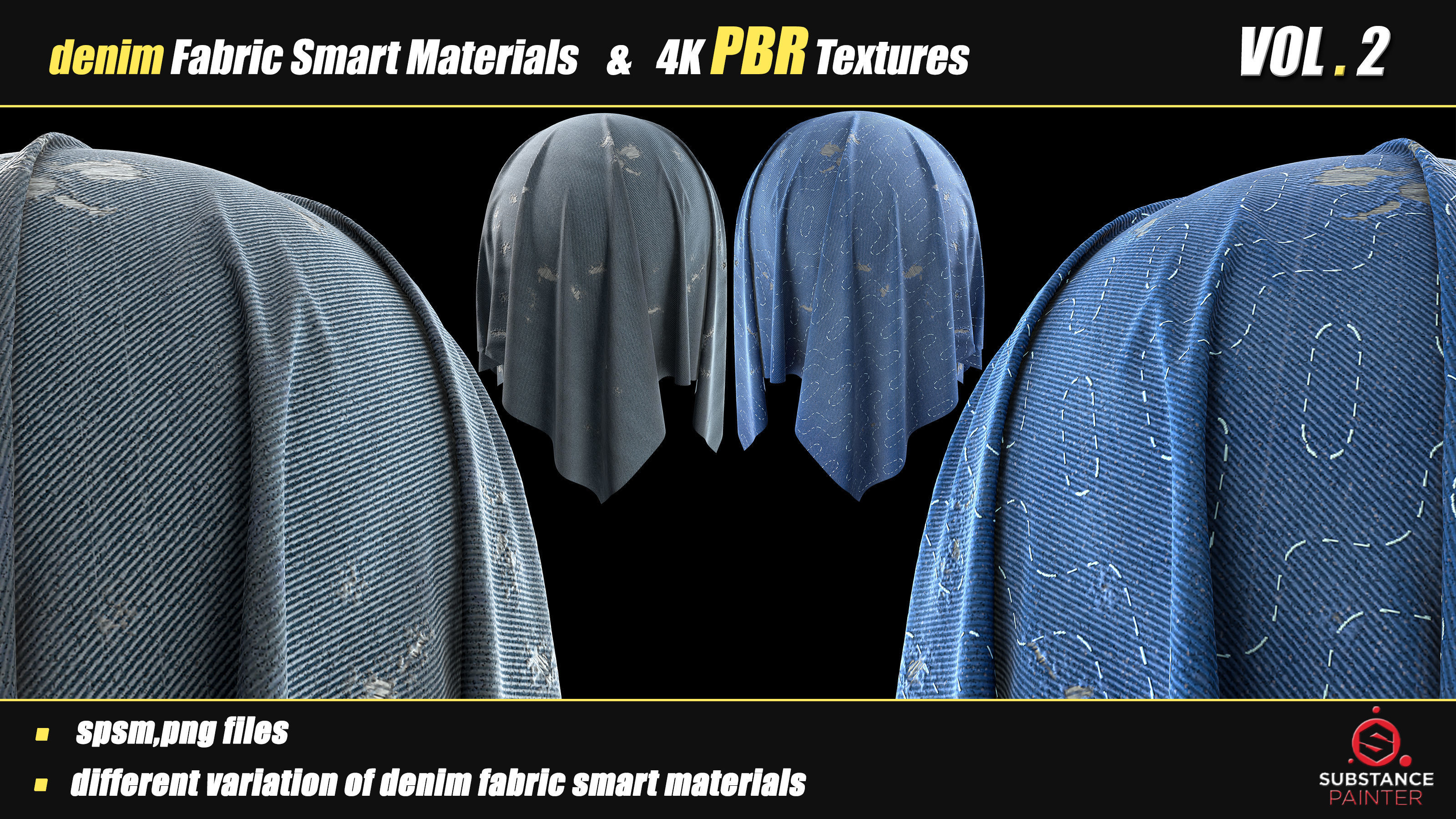 30 Denim Fabric Smart Material Bundle and 4K PBR Texture VOL 02 Texture ...