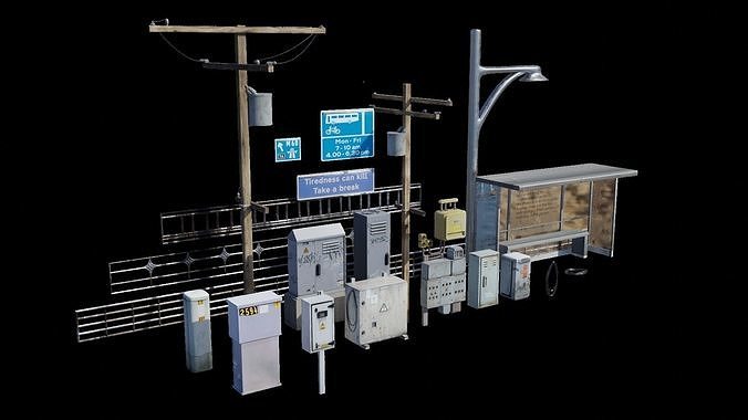 Street assets 3D model | CGTrader