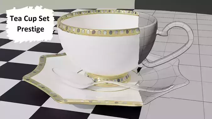 3D model Tea Cup Set - Prestige VR / AR / low-poly | CGTrader