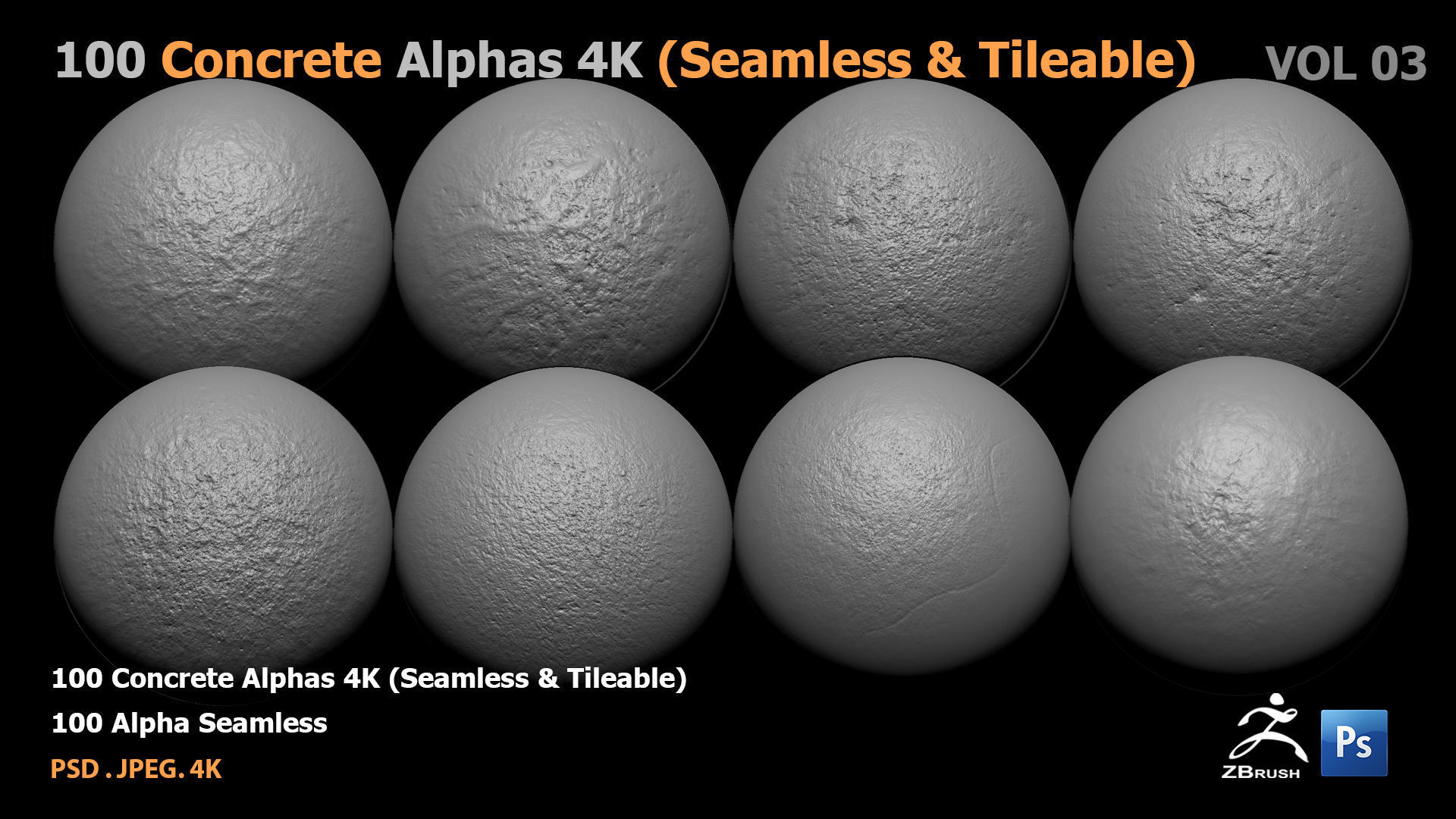 100 Concrete Alphas 4K- Seamless -Tileable Texture | CGTrader