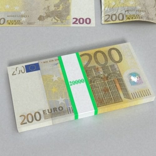 200 euro Banknote 3D Model .max .obj .3ds - CGTrader.com