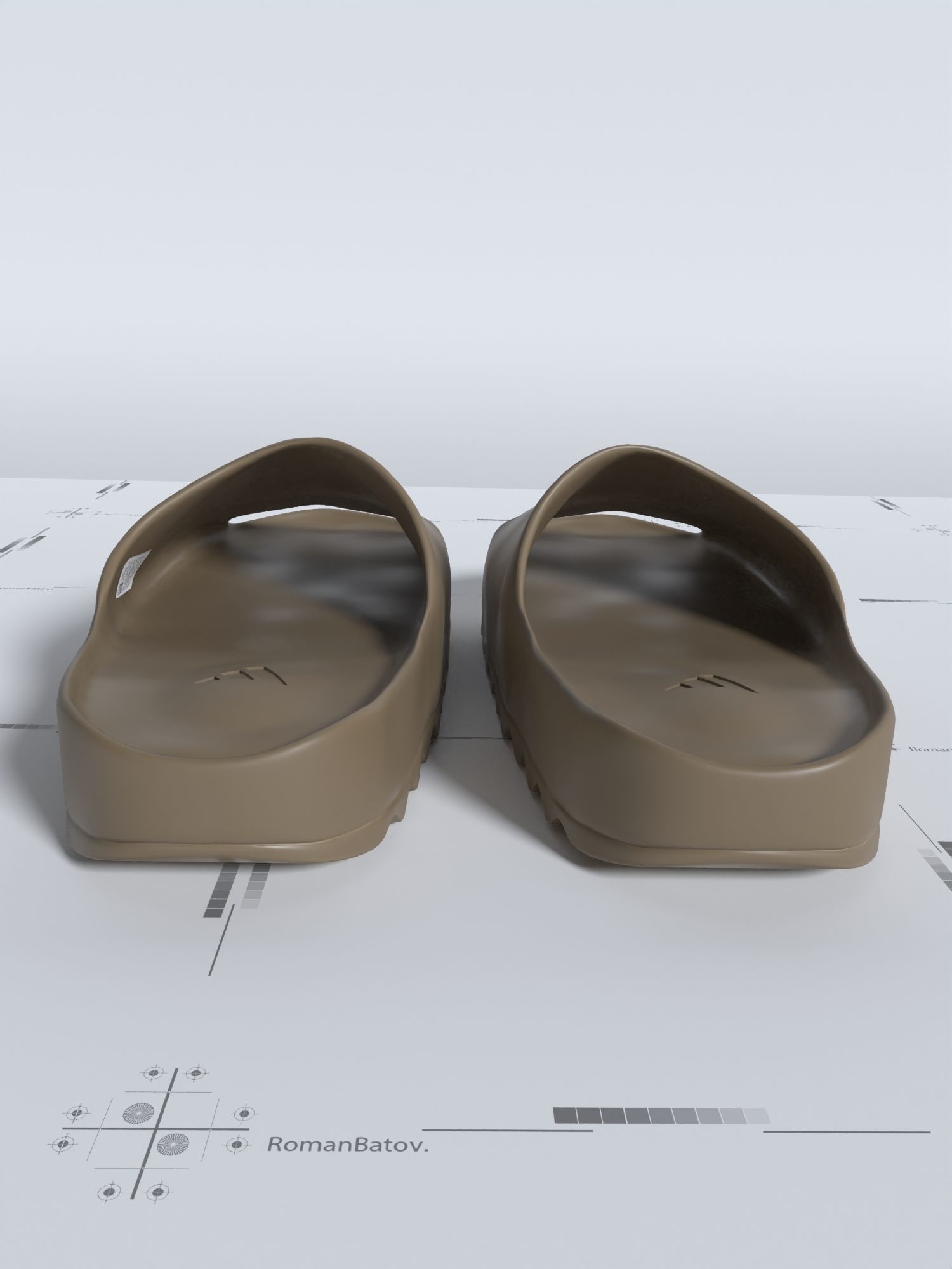 Brown yeezy slide Adidas 3D model 3D model | CGTrader
