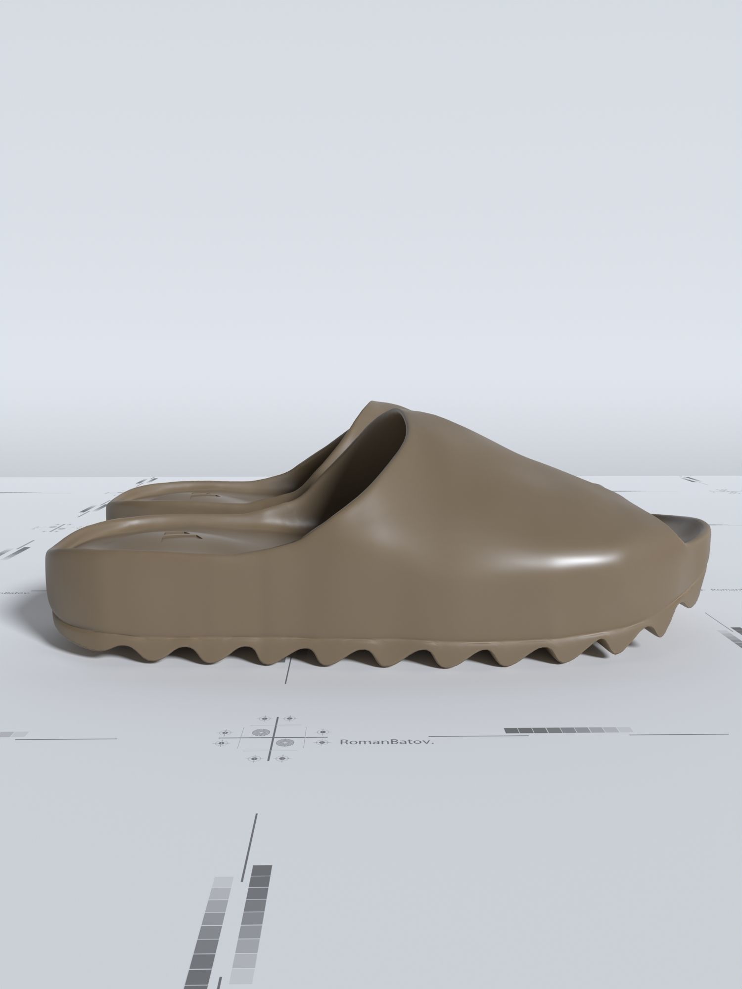 Brown yeezy slide Adidas 3D model 3D model | CGTrader