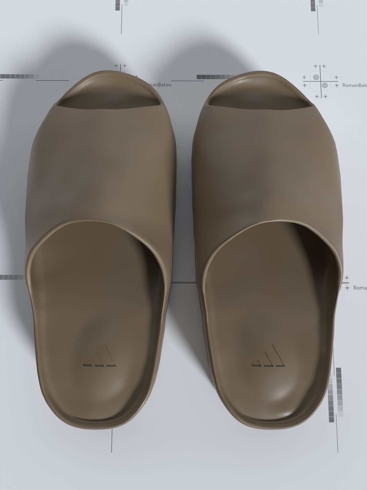Brown yeezy slide Adidas 3D model 3D model | CGTrader