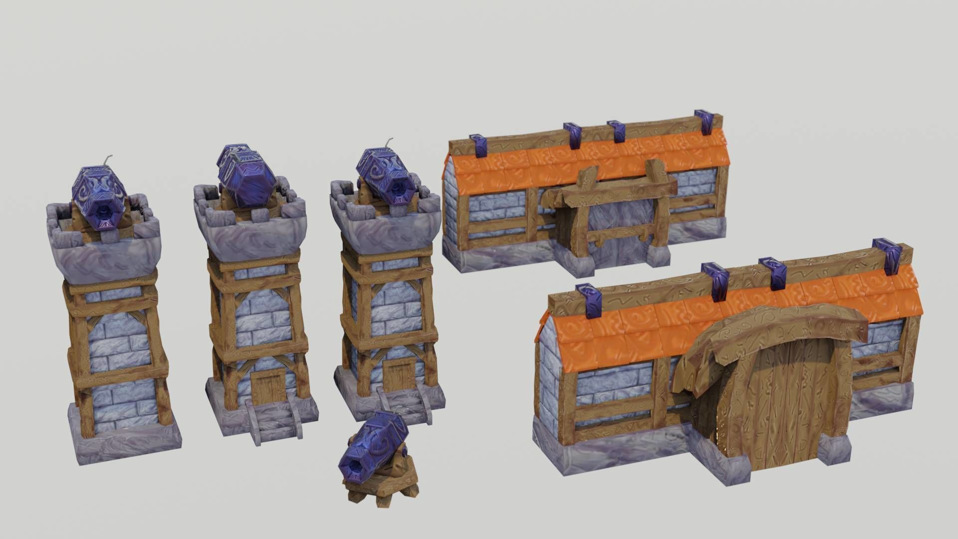 3D model Stylized medival low-poly castle VR / AR / low-poly | CGTrader