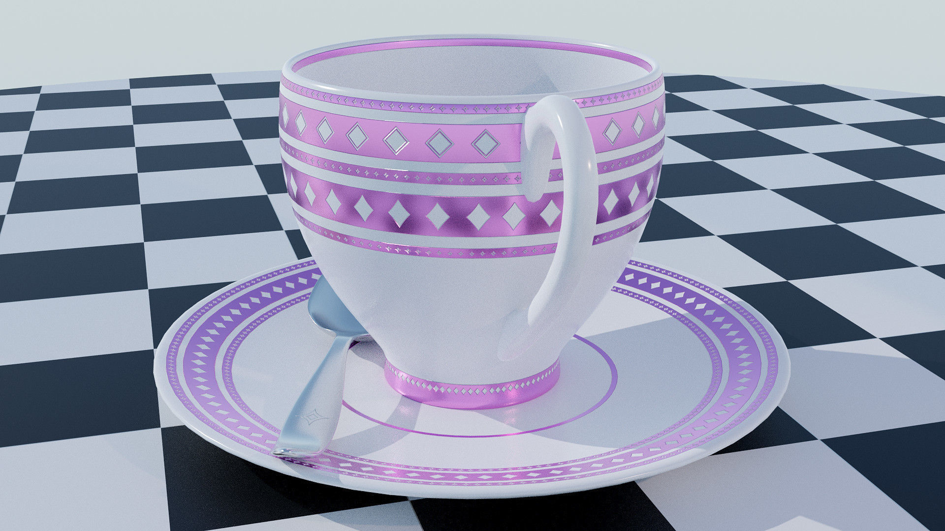 3D model Tea Cup Set - Pattern VR / AR / low-poly | CGTrader
