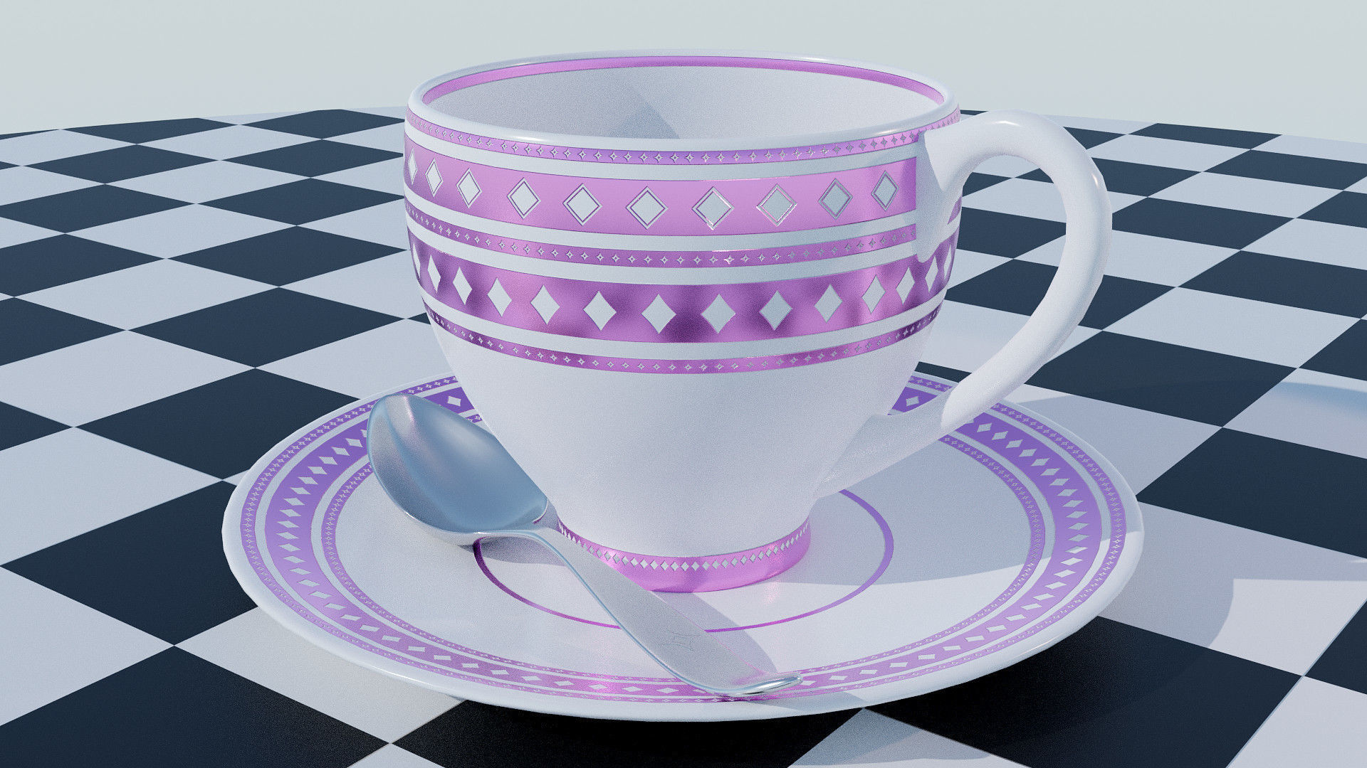 3D model Tea Cup Set - Pattern VR / AR / low-poly | CGTrader