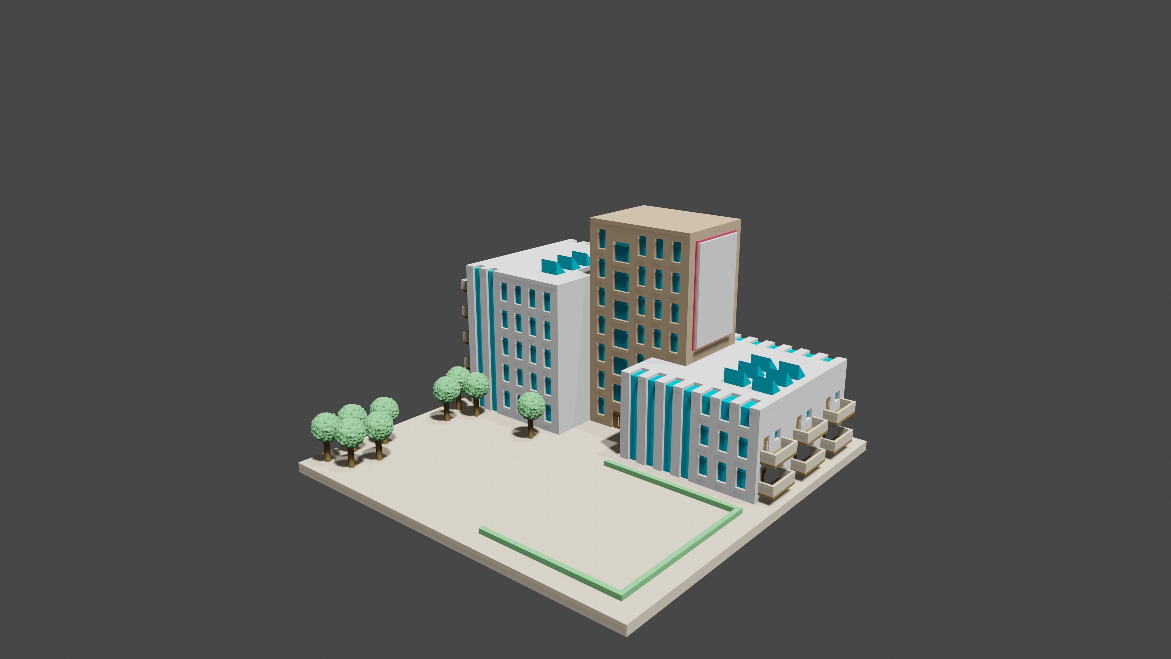 Residential building 12 WOU Kit 3D model | CGTrader