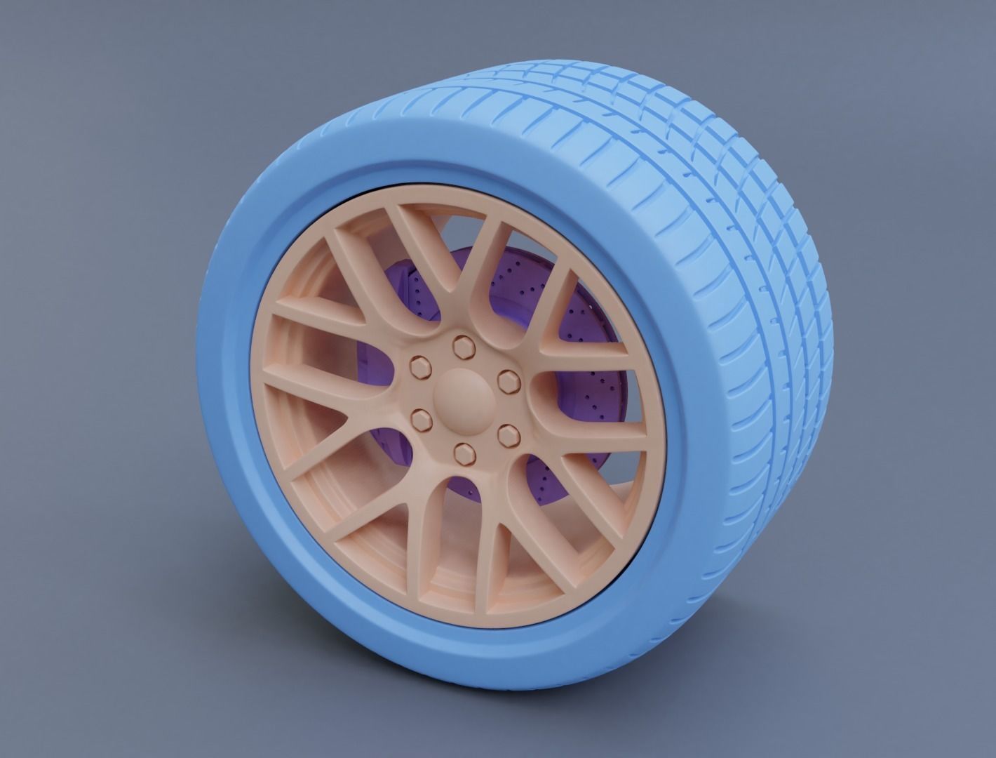 Sport Car Wheel 3D model 3D printable | CGTrader