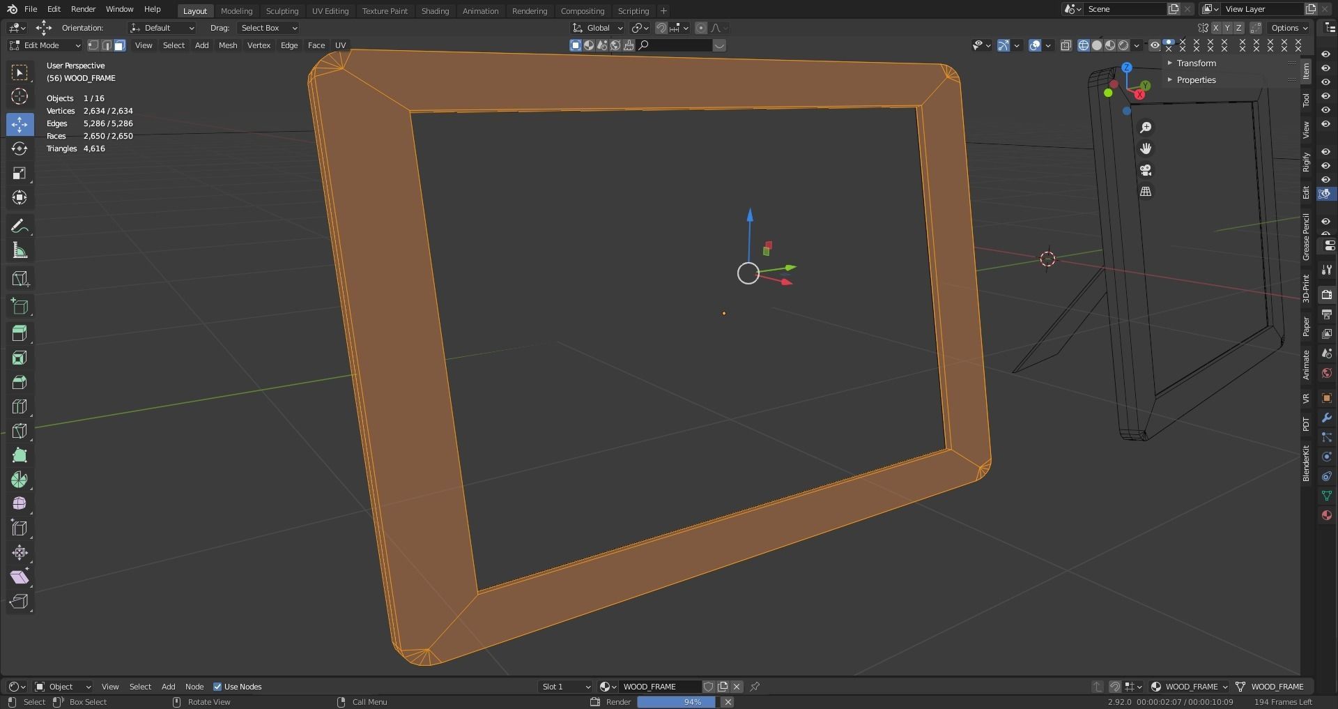 FRAME wooden with light 3D model | CGTrader