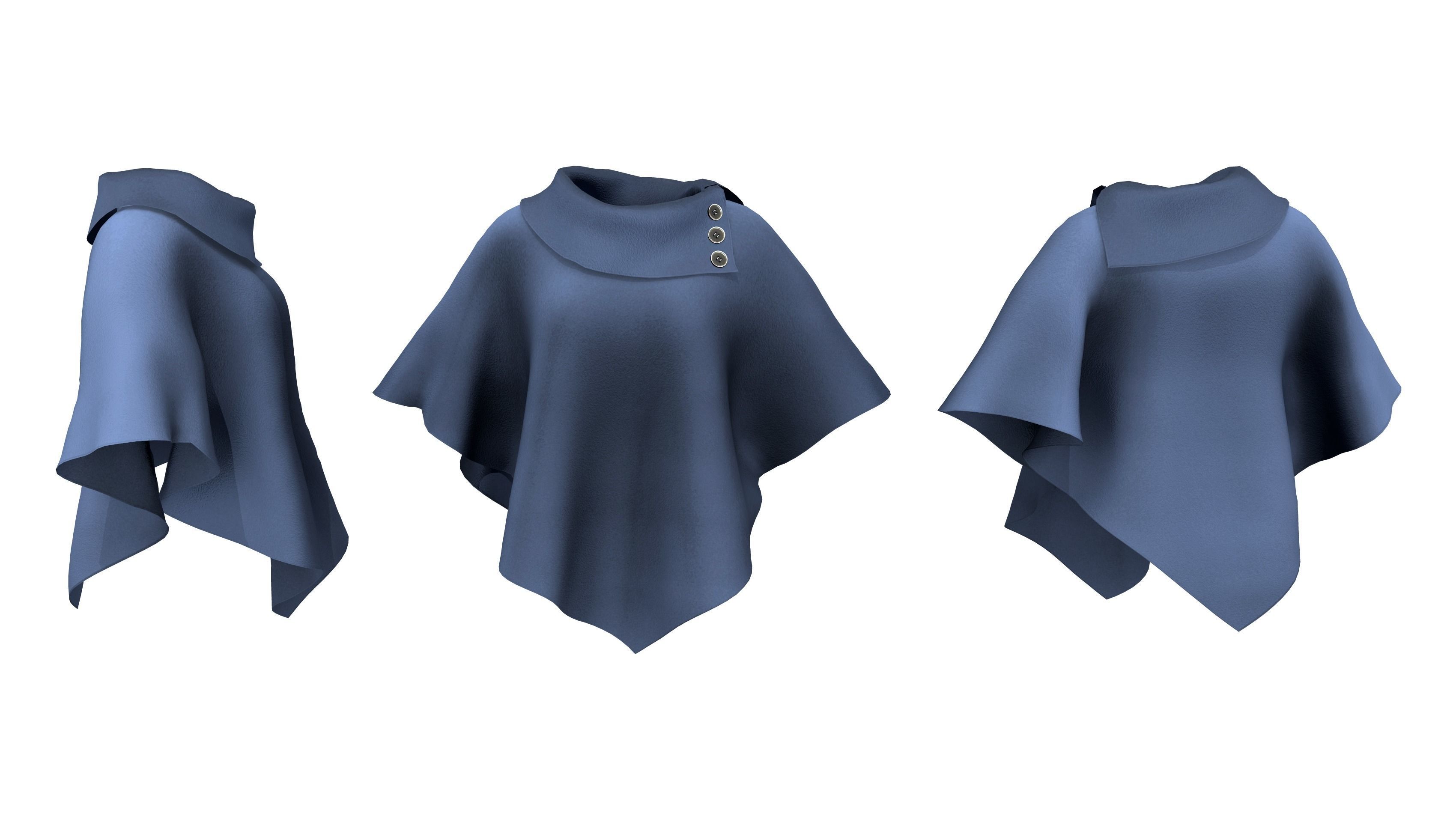 3D model Women Poncho Cape VR / AR / low-poly | CGTrader