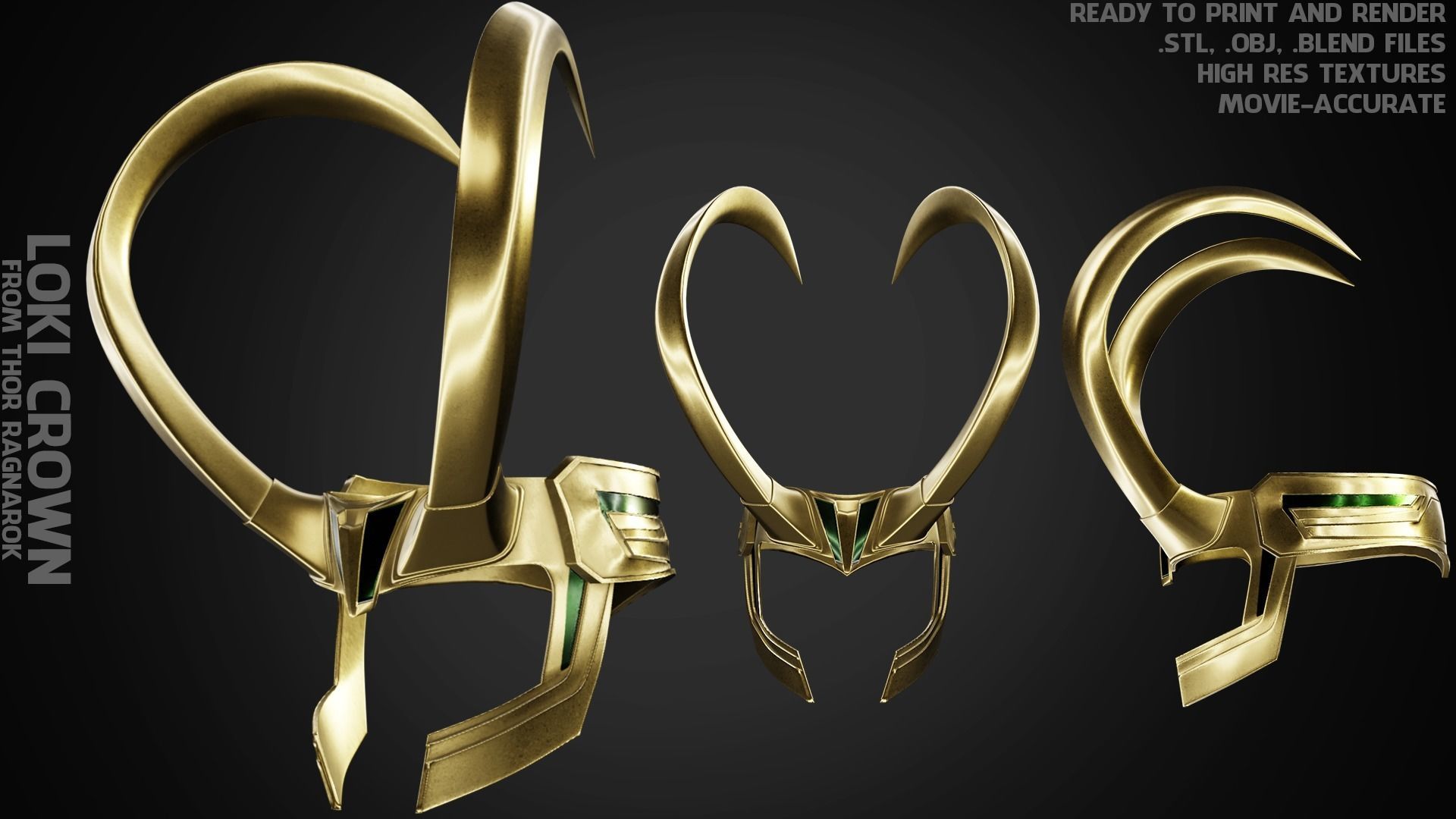 Thor Ragnarok Loki Crown for Cosplay 3D model 3D printable | CGTrader