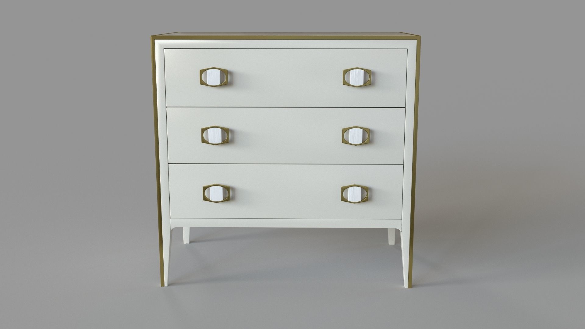 Silhouette Three Drawer Dresser 3D model | CGTrader