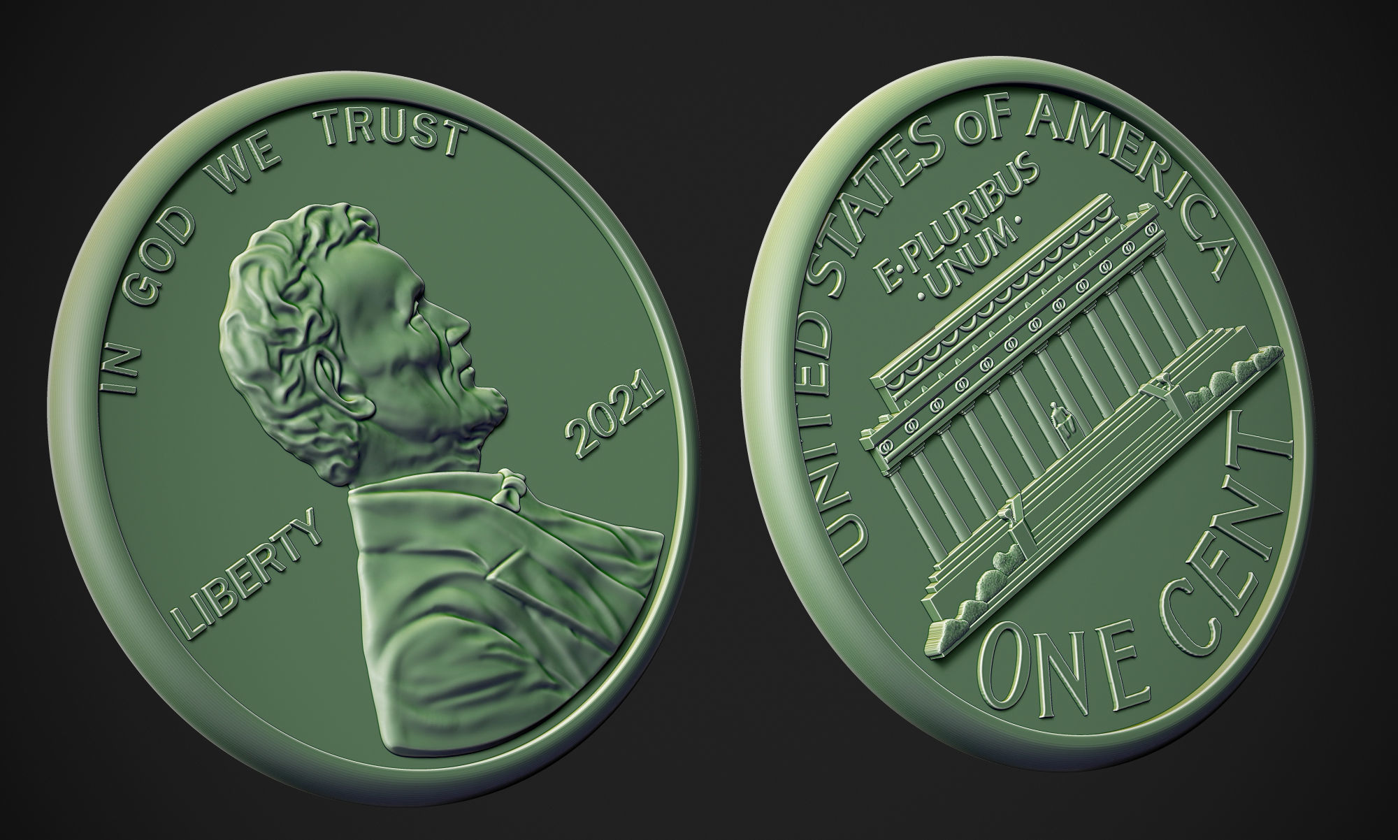 Lincoln Coin 3D model 3D printable | CGTrader