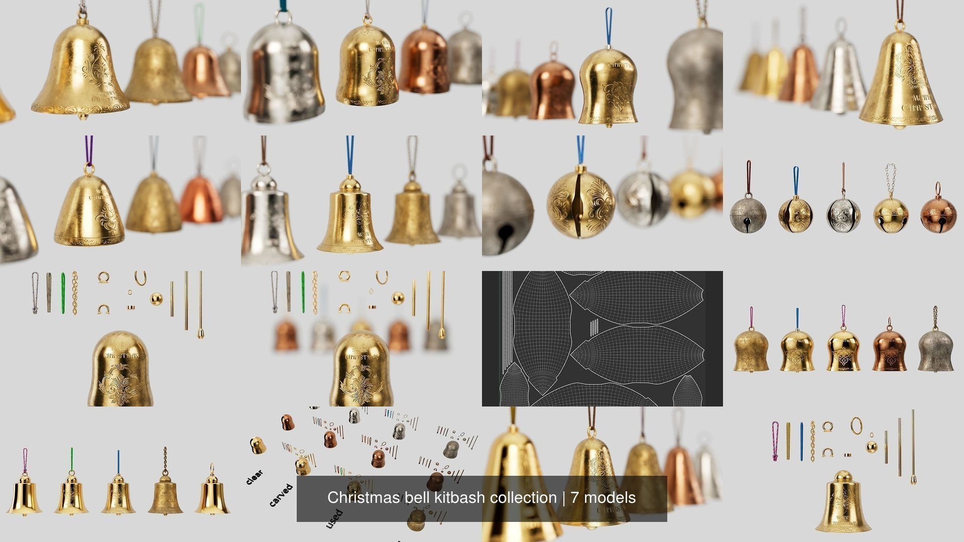 Christmas bell kitbash collection VR / AR / low-poly | CGTrader