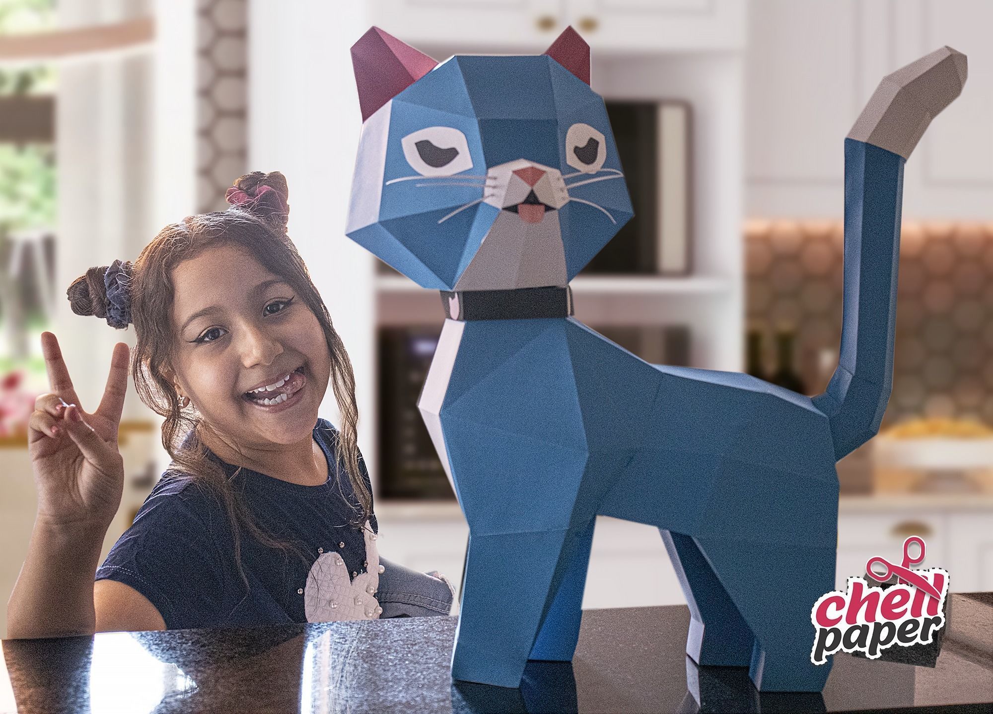 3D model Chell paper Cat 01 VR / AR / low-poly | CGTrader