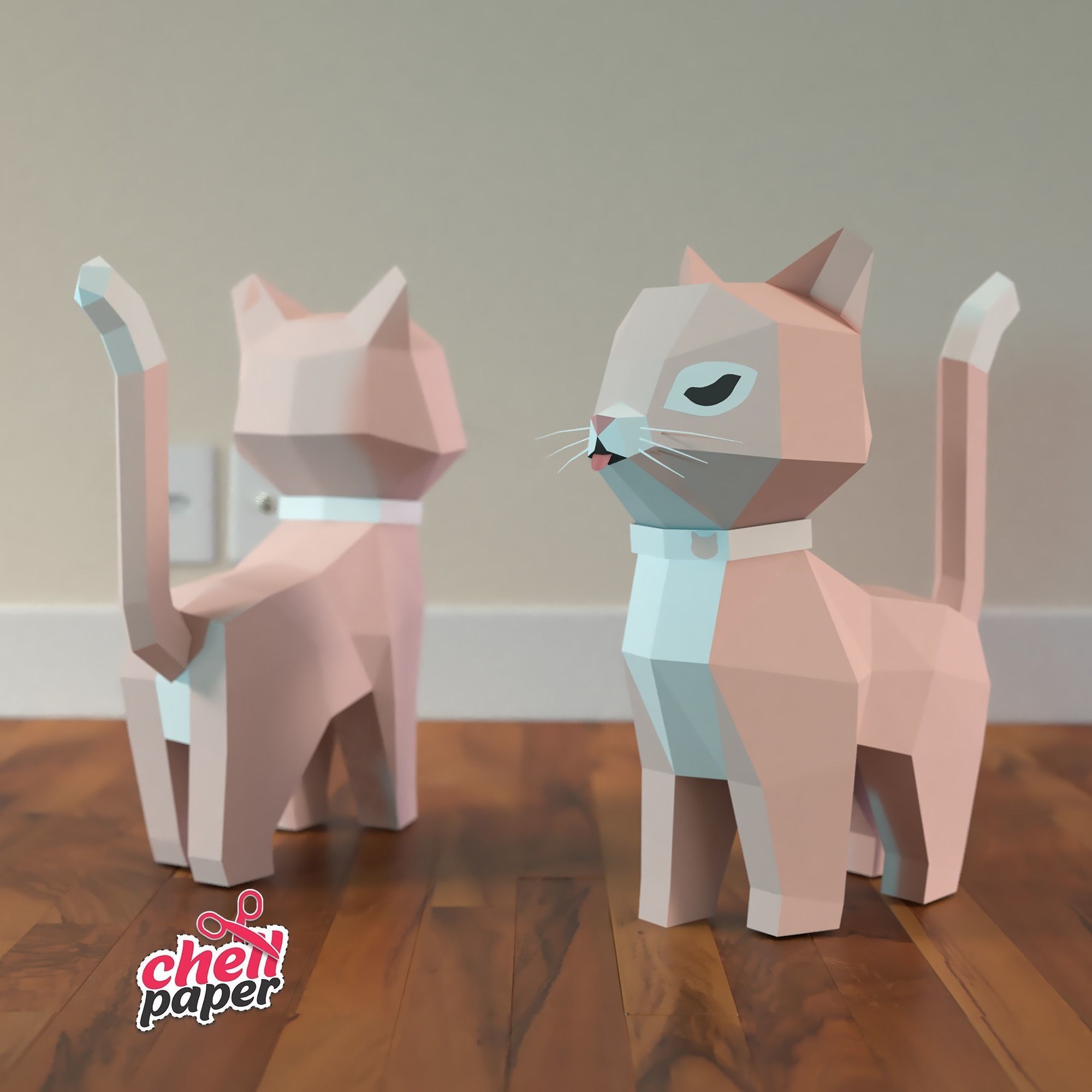 3D model Chell paper Cat 01 VR / AR / low-poly | CGTrader