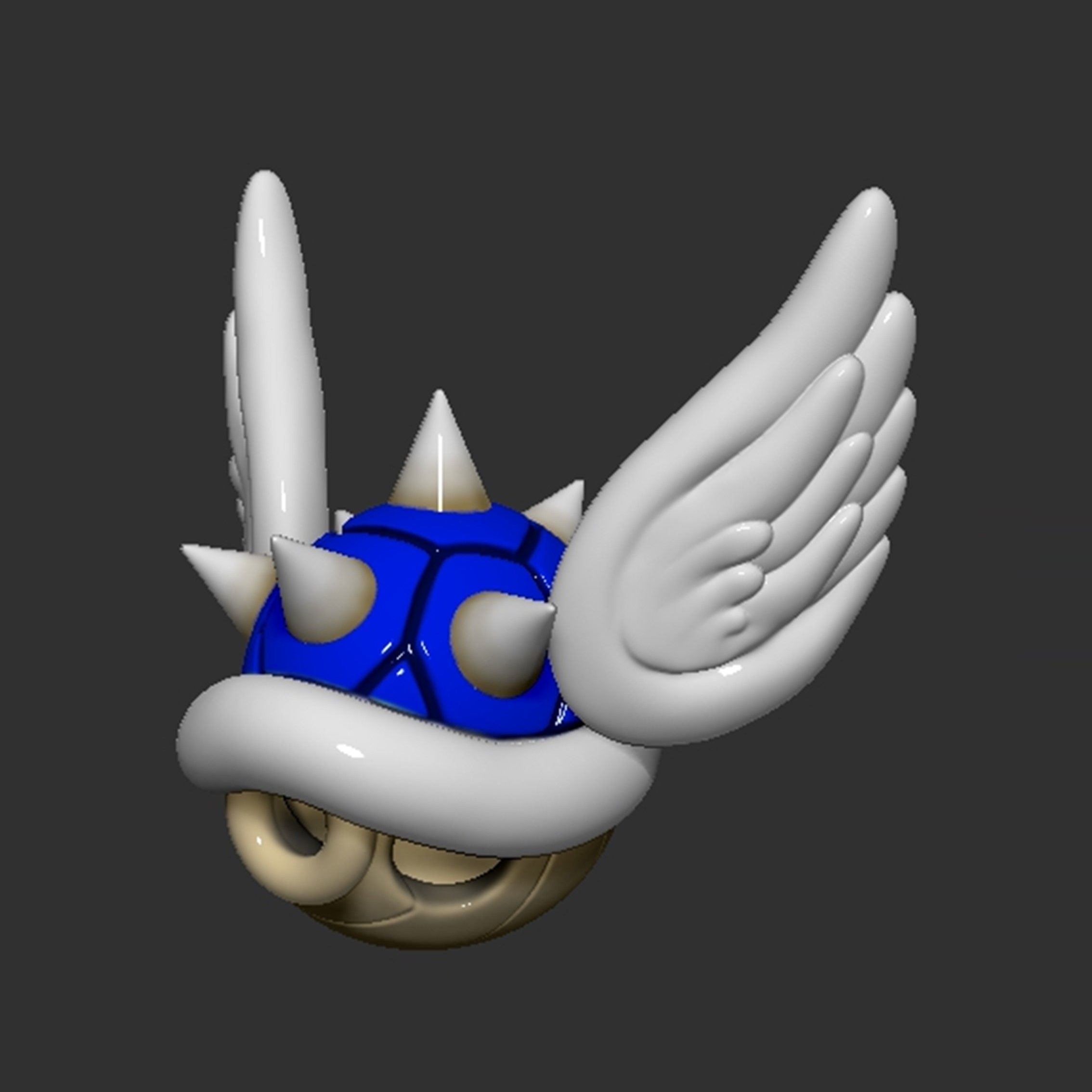 Mario Tortoise Shell with Spiny and Wings 3D model 3D printable | CGTrader