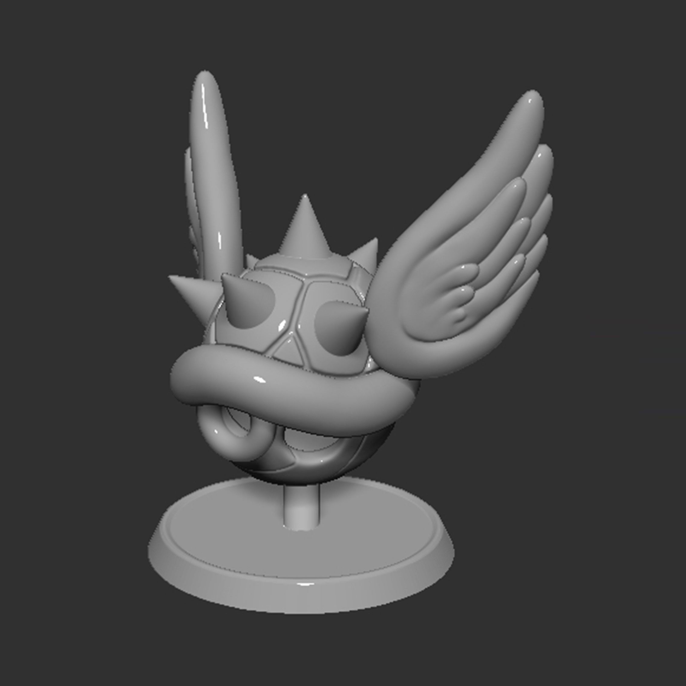 Mario Tortoise Shell with Spiny and Wings Based 3D model 3D printable ...