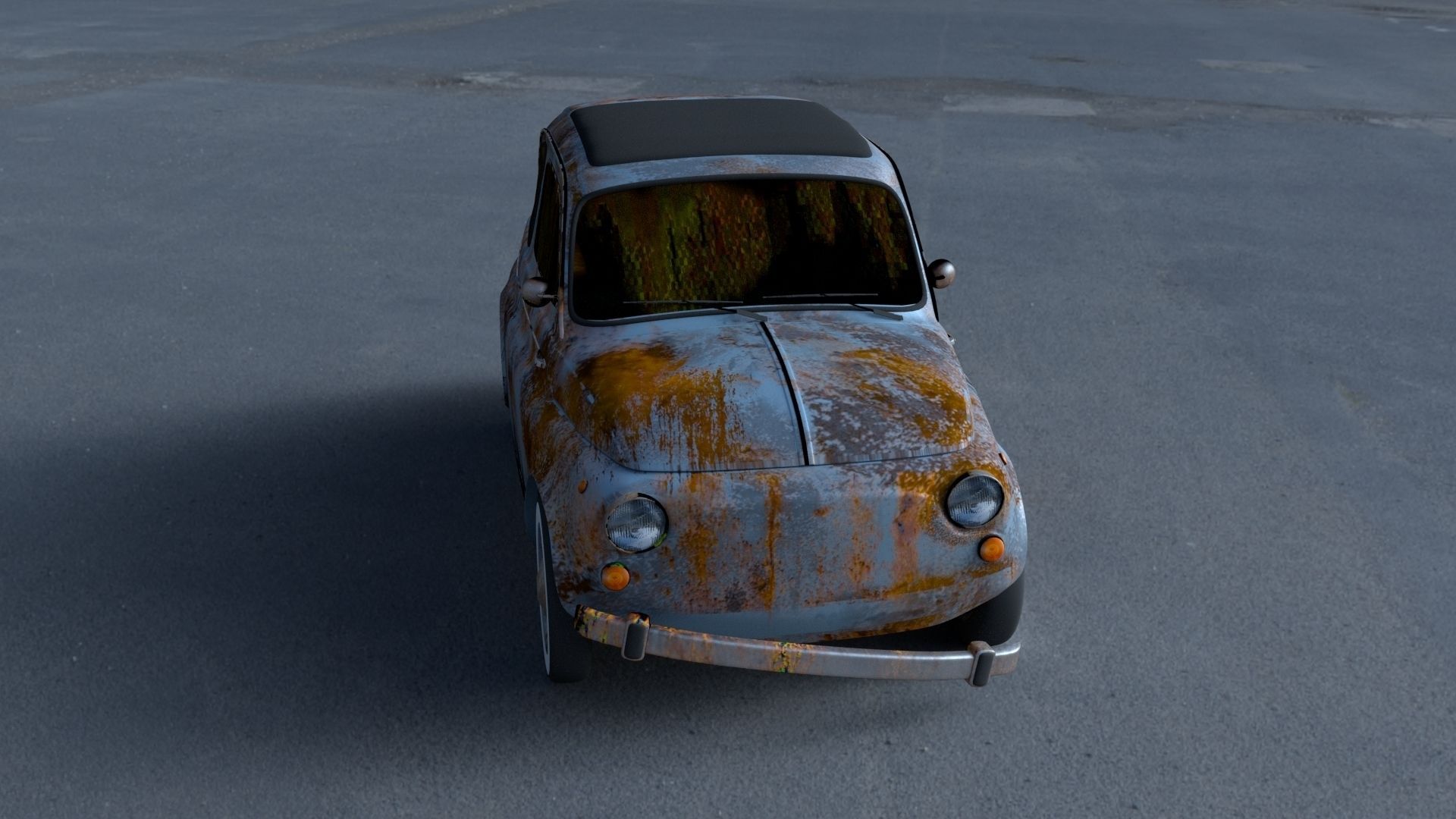 Fiat 500 Nuova 1957 rusty HDRI 3D model | CGTrader