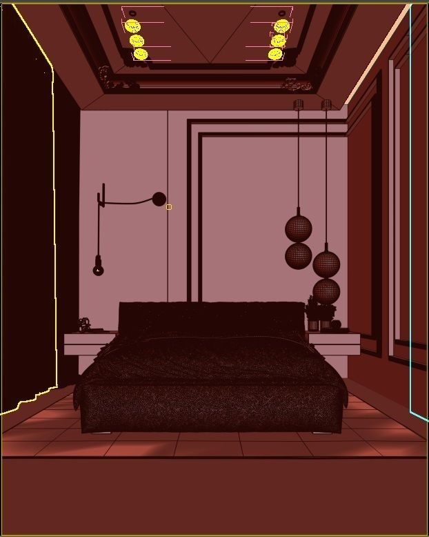 dark bedroom realistic 3D model | CGTrader
