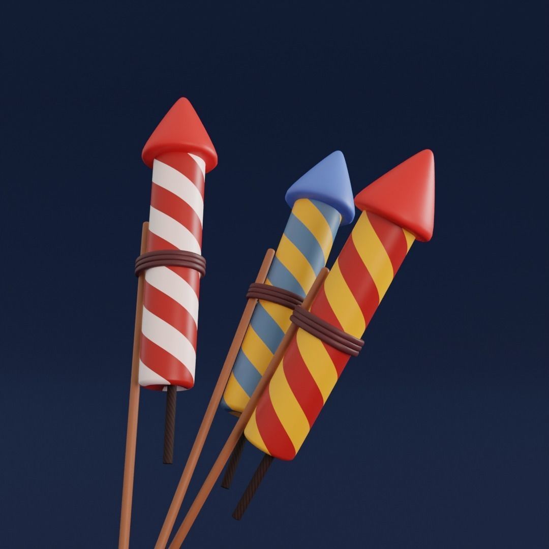 3D model Cartoon Fireworks Firecracker VR / AR / low-poly | CGTrader