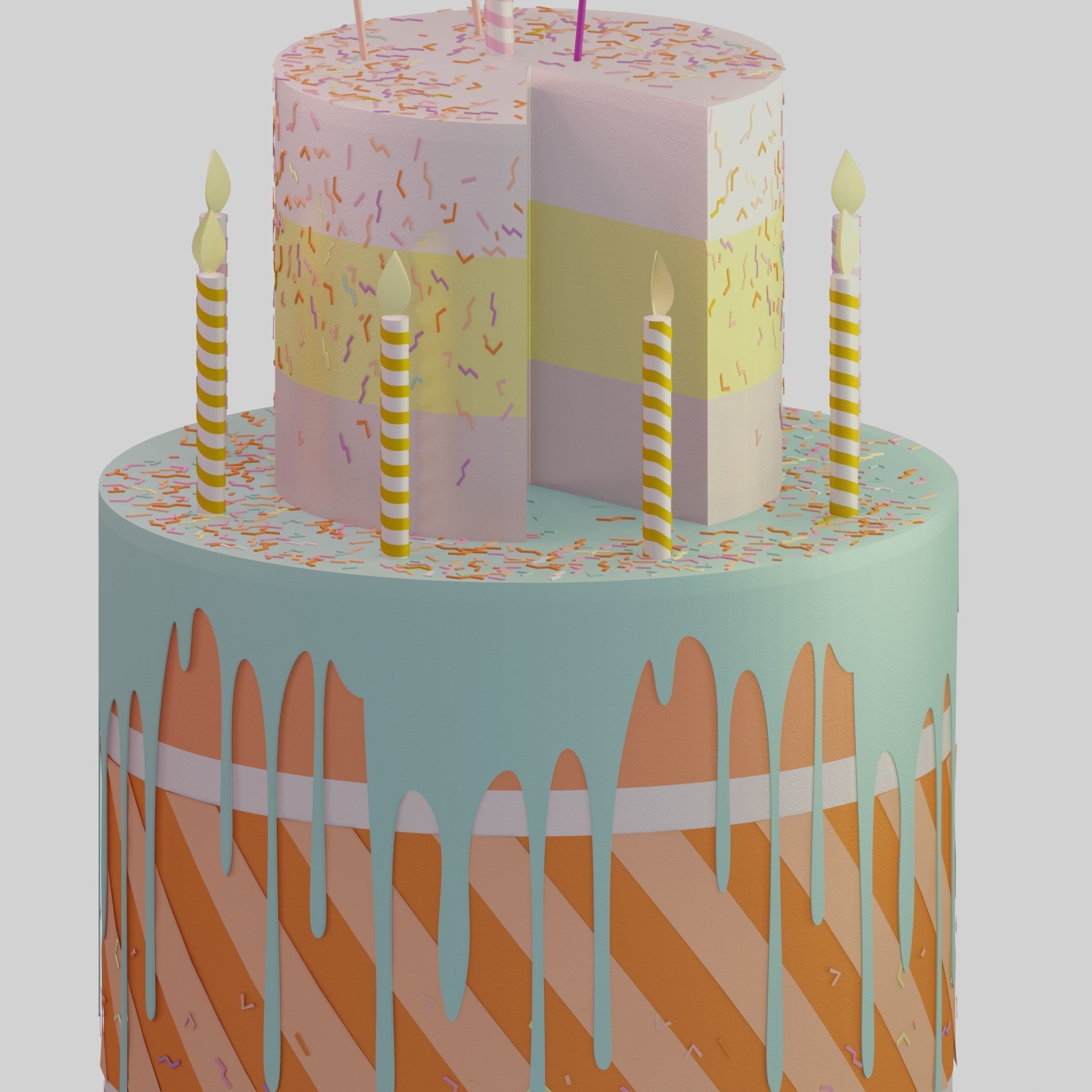 3D model stylized paper cake model VR / AR / low-poly | CGTrader