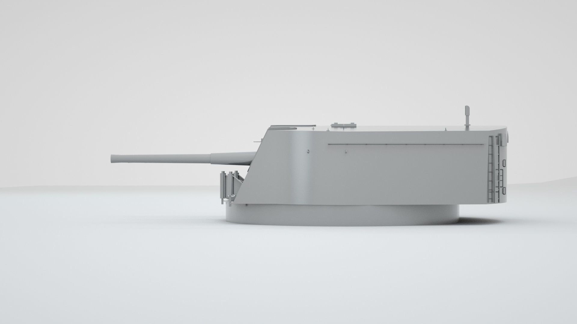 BL 6 inch 152mm MKXIII Triple Naval Gun 3D model rigged | CGTrader
